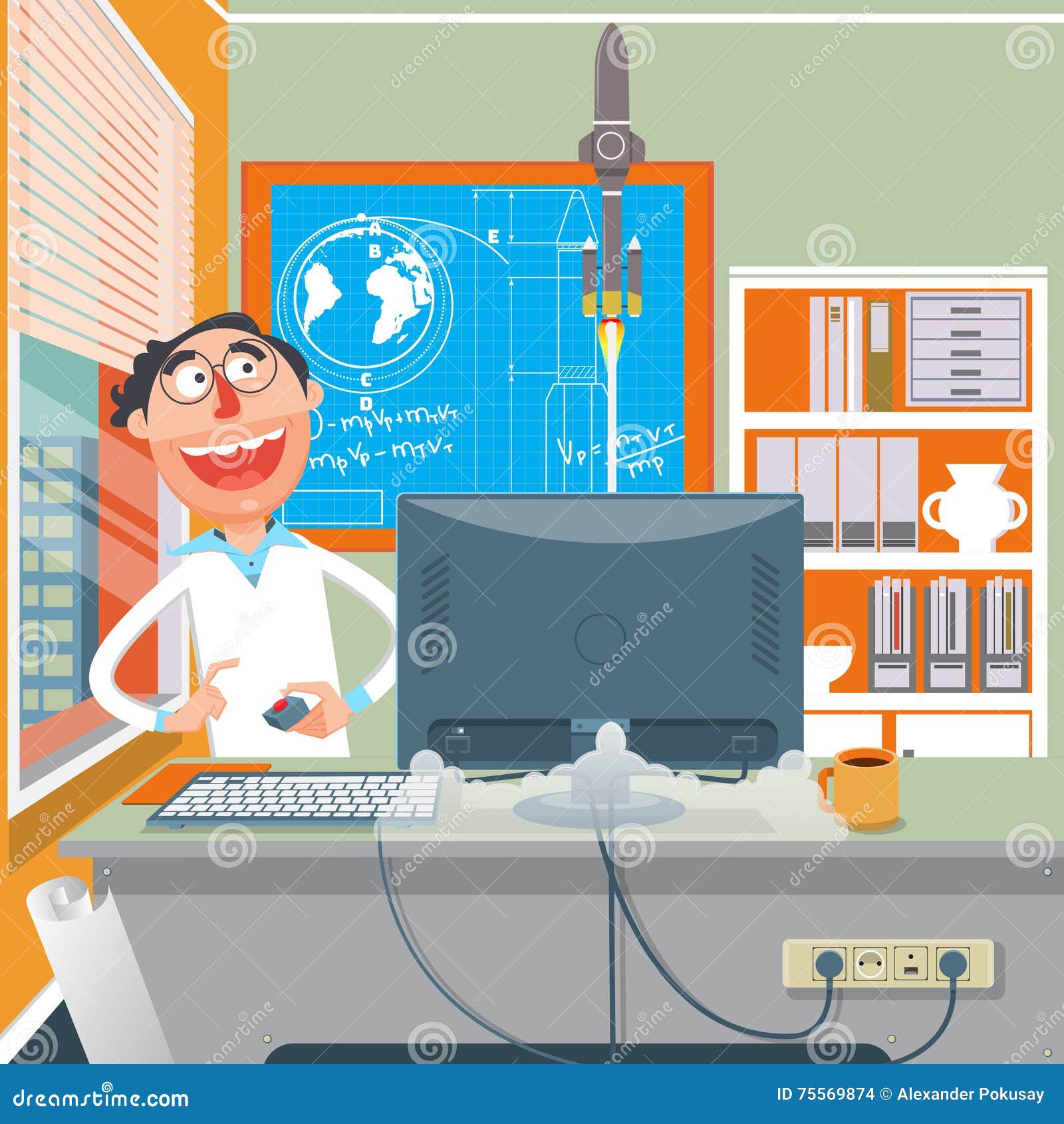 Scientist Performing Various Experiments. Professional Laboratory ...