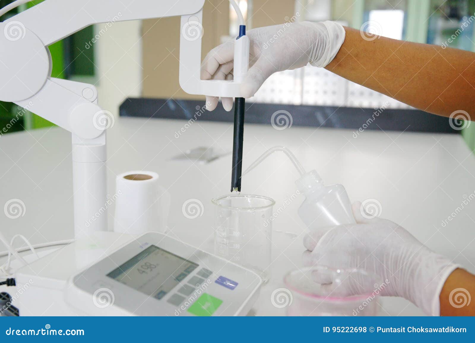 The Scientist with PH Meter Stock Photo - Image of meter, electrode ...