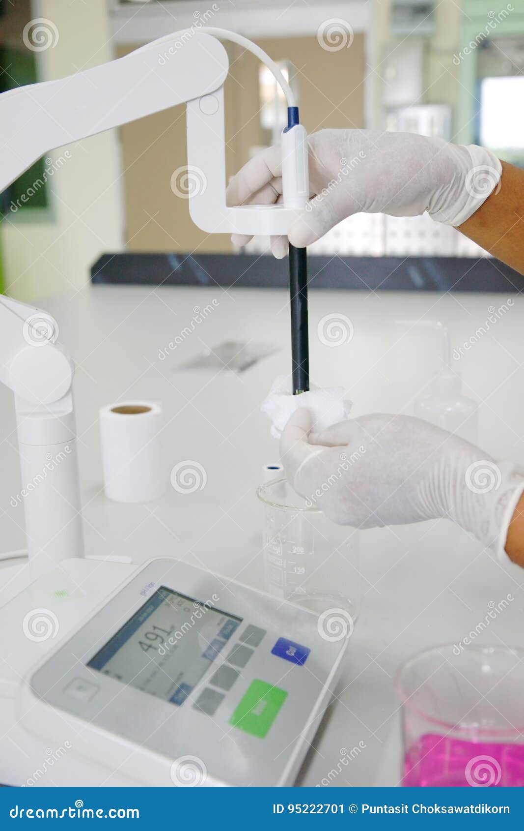 Scientist Use PH Meter In Laboratory At Food Factory For Control And ...