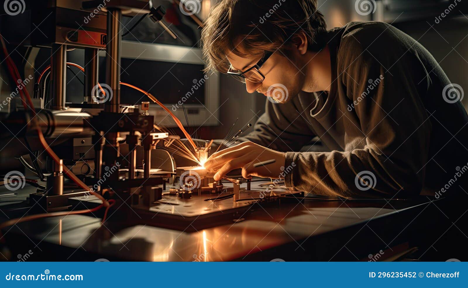 Scientist Physicist at Work Stock Illustration - Illustration of ...