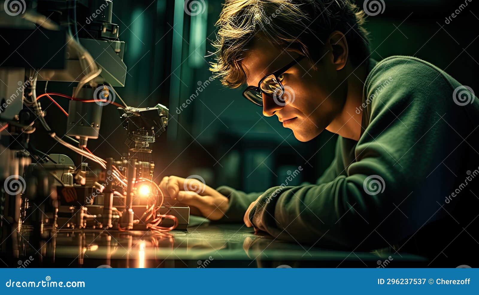 Scientist Physicist at Work Stock Illustration - Illustration of ...