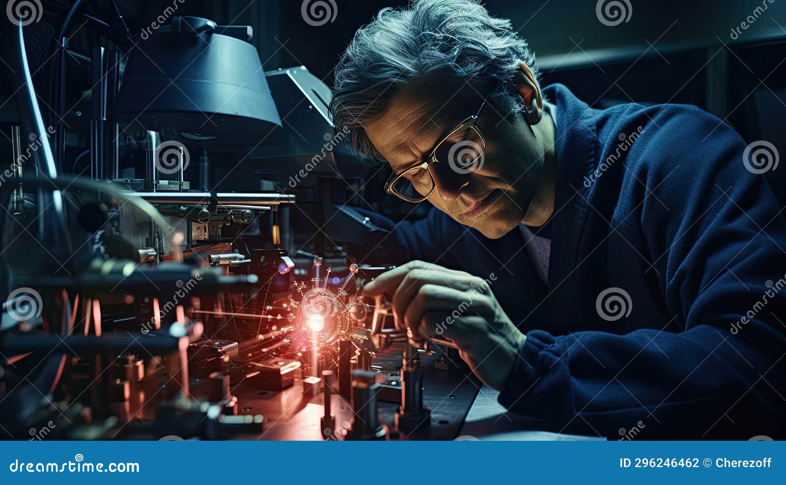 Scientist Physicist at Work Stock Illustration - Illustration of male ...