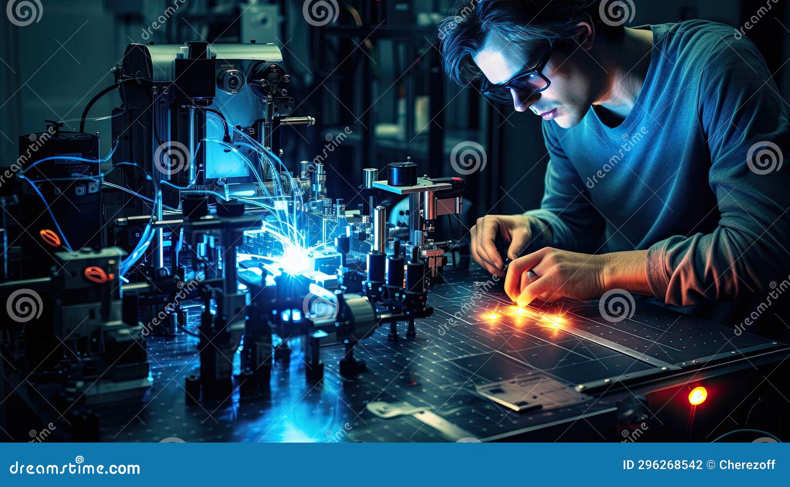 Scientist Physicist at Work Stock Illustration - Illustration of ...