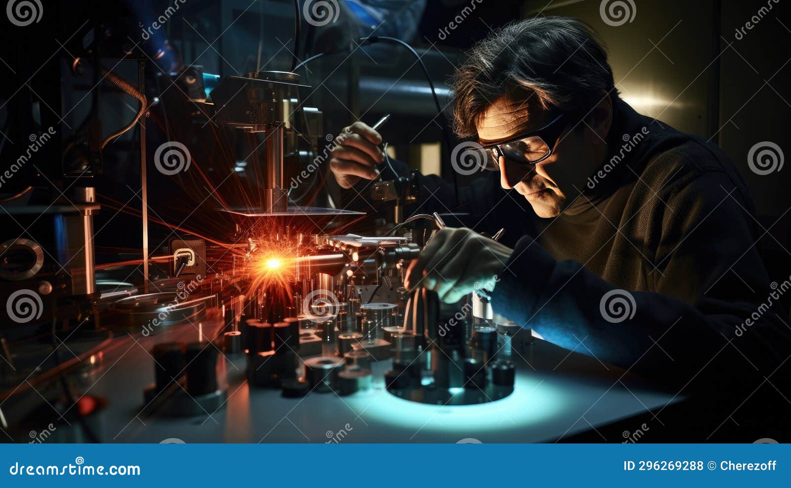 Scientist Physicist at Work Stock Illustration - Illustration of ...
