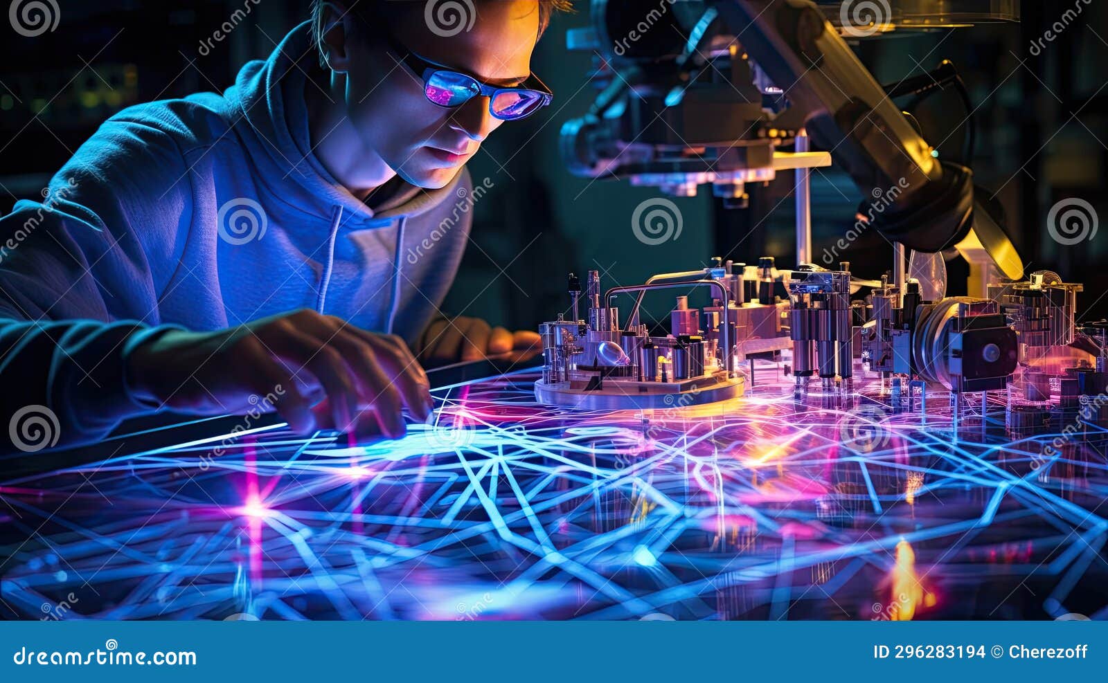 Scientist Physicist at Work Stock Illustration - Illustration of ...