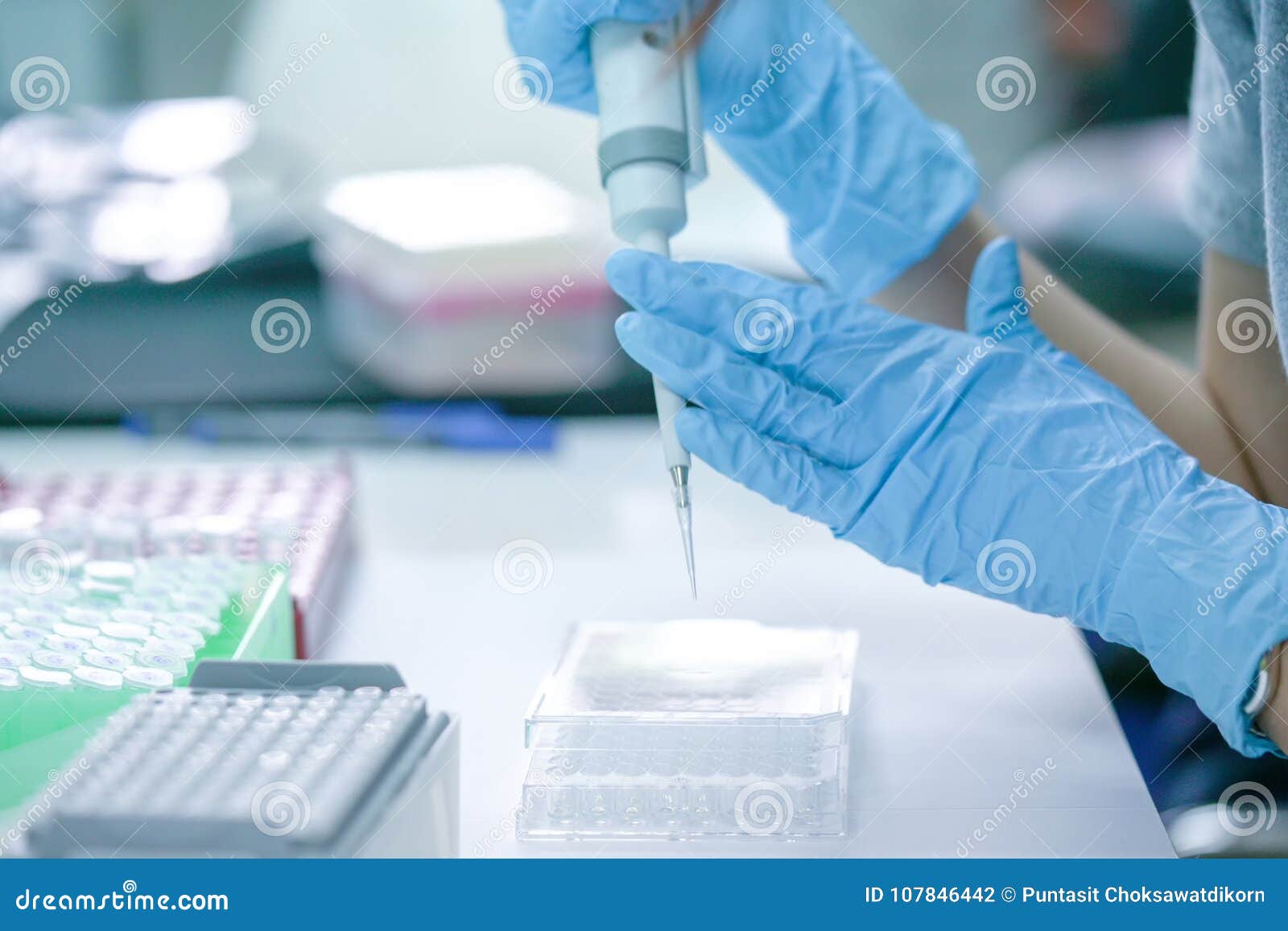 Pipette Dropping A Sample Into A Test Tube And Science Experiments ...