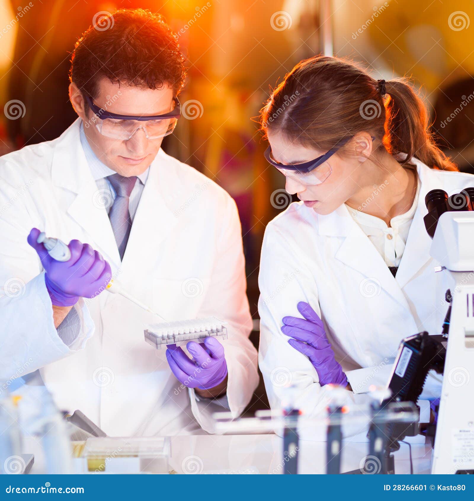 Scientist pipetting. stock image. Image of doctor, laboratory - 28266601