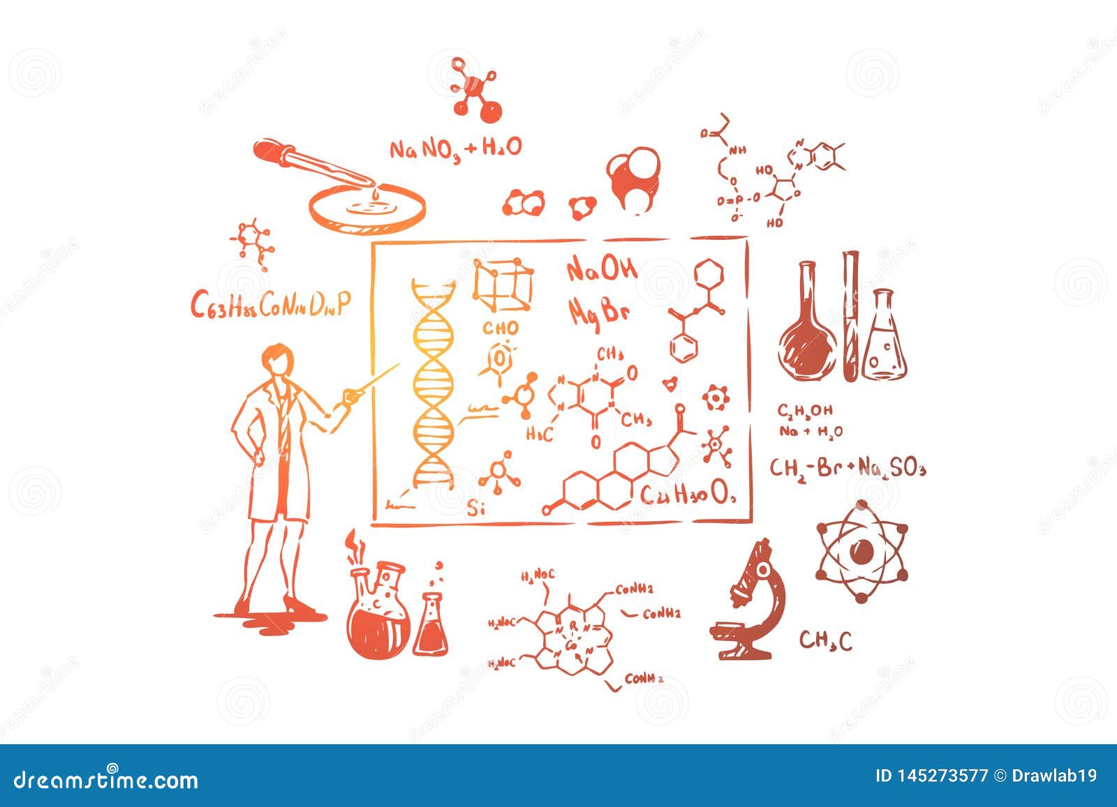 DNA. Study Of Gene Structure Of Cell. DNA Molecule Structure Royalty ...