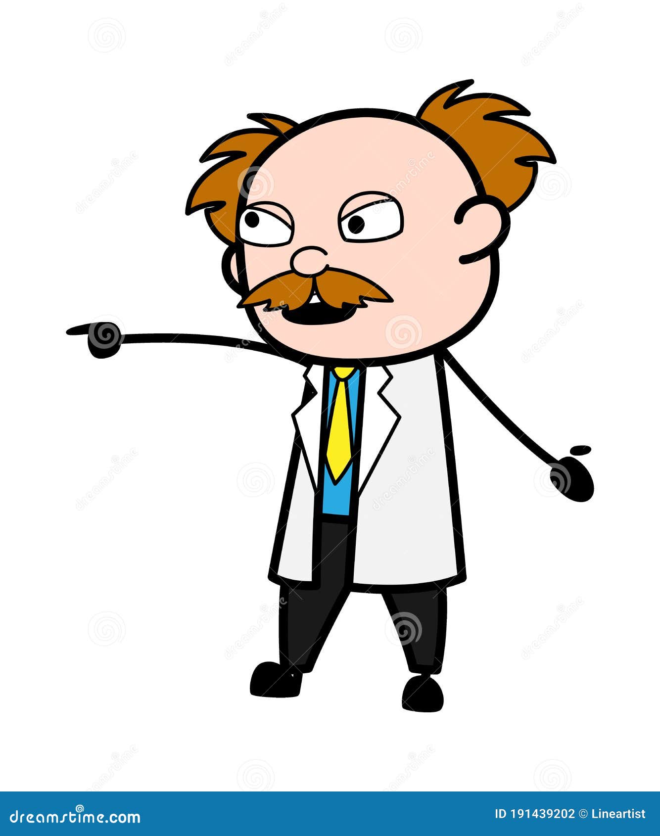 Scientist Pointing Finger Cartoon Stock Illustration - Illustration of ...