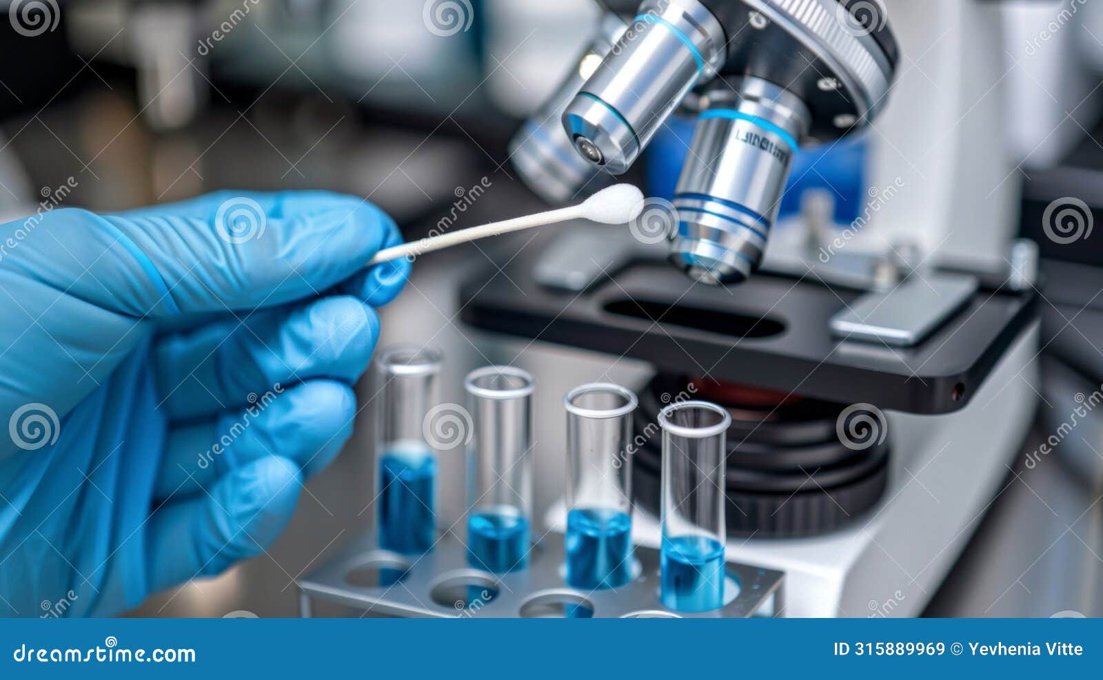 Scientist Preparing Sample for Analysis Under Microscope. Generative Ai ...