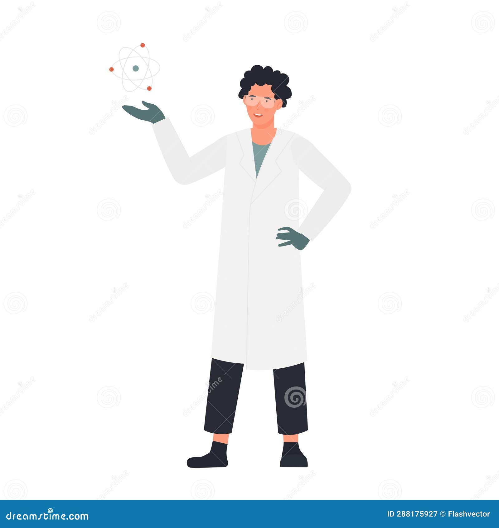 Scientist Presenting Gesture Stock Vector - Illustration of education ...