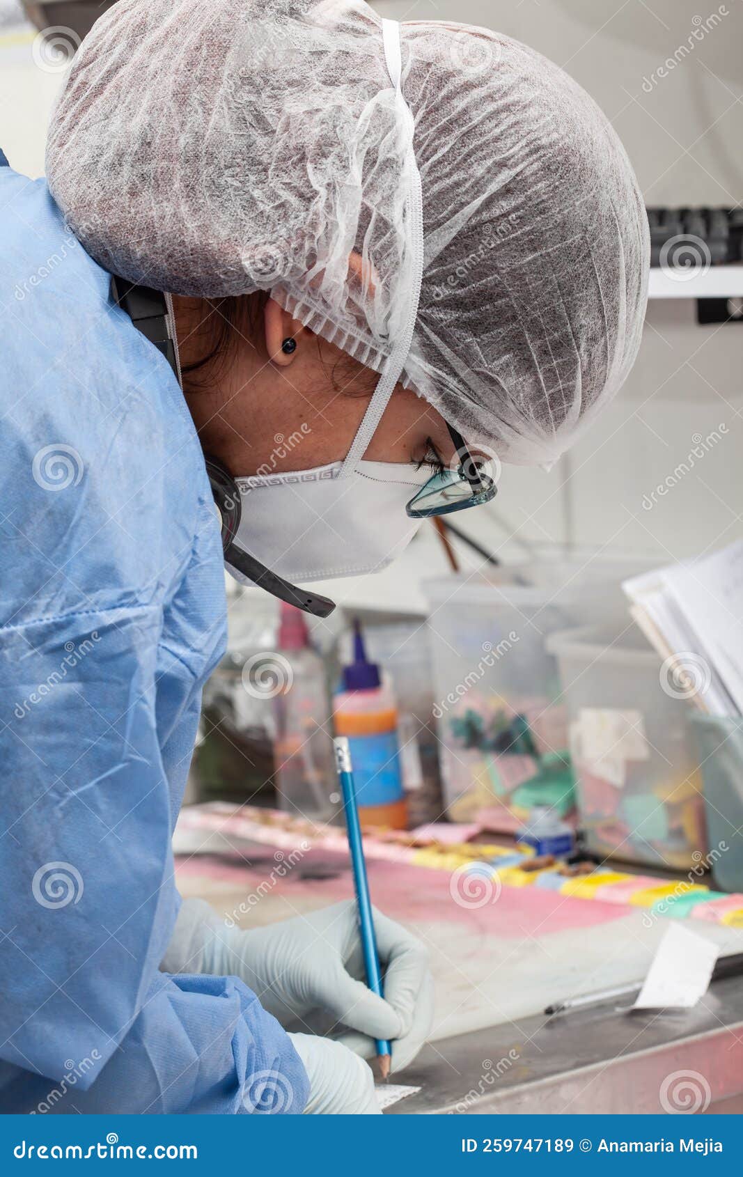 Scientist Processing Biopsy Samples at the Pathology Laboratory To Be ...