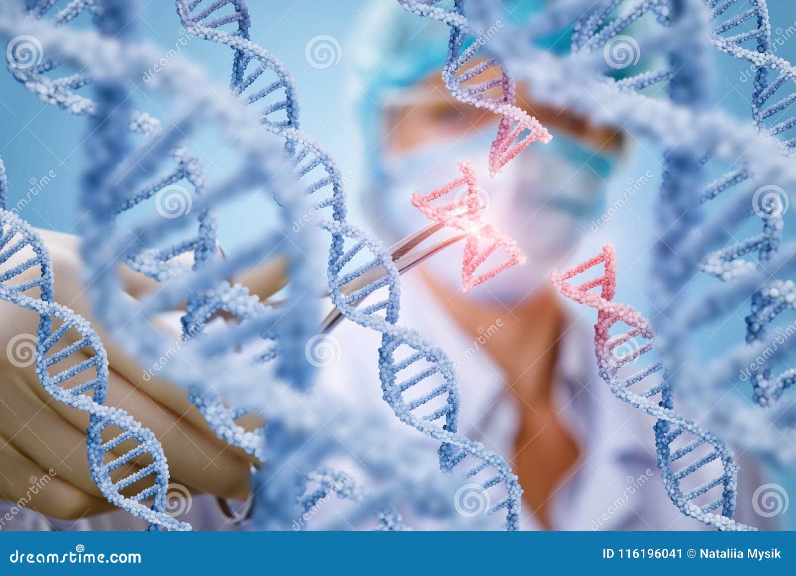 Scientist Produces a Replacement DNA. Stock Image - Image of doctor ...