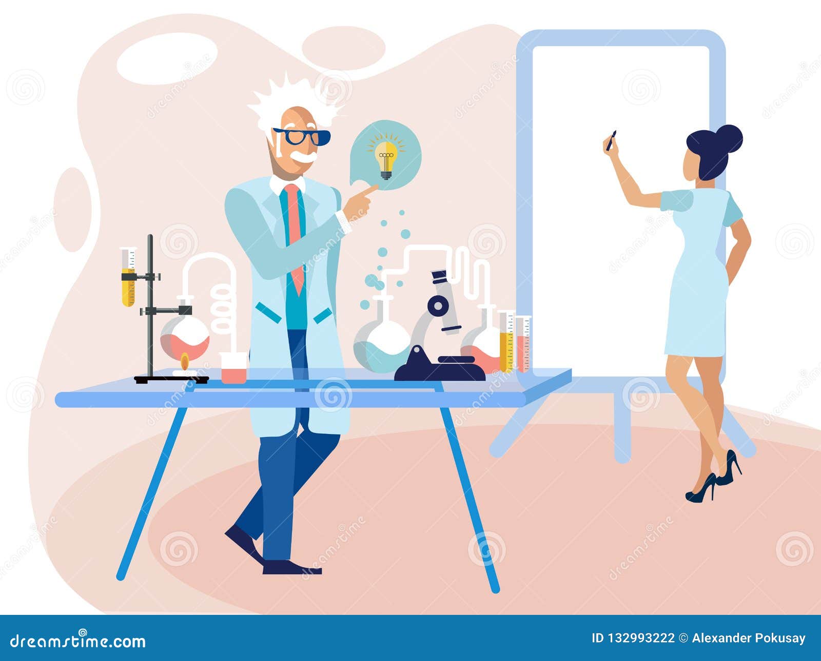 Mad Professor Laboratory Items For Game Design Cartoon Vector ...