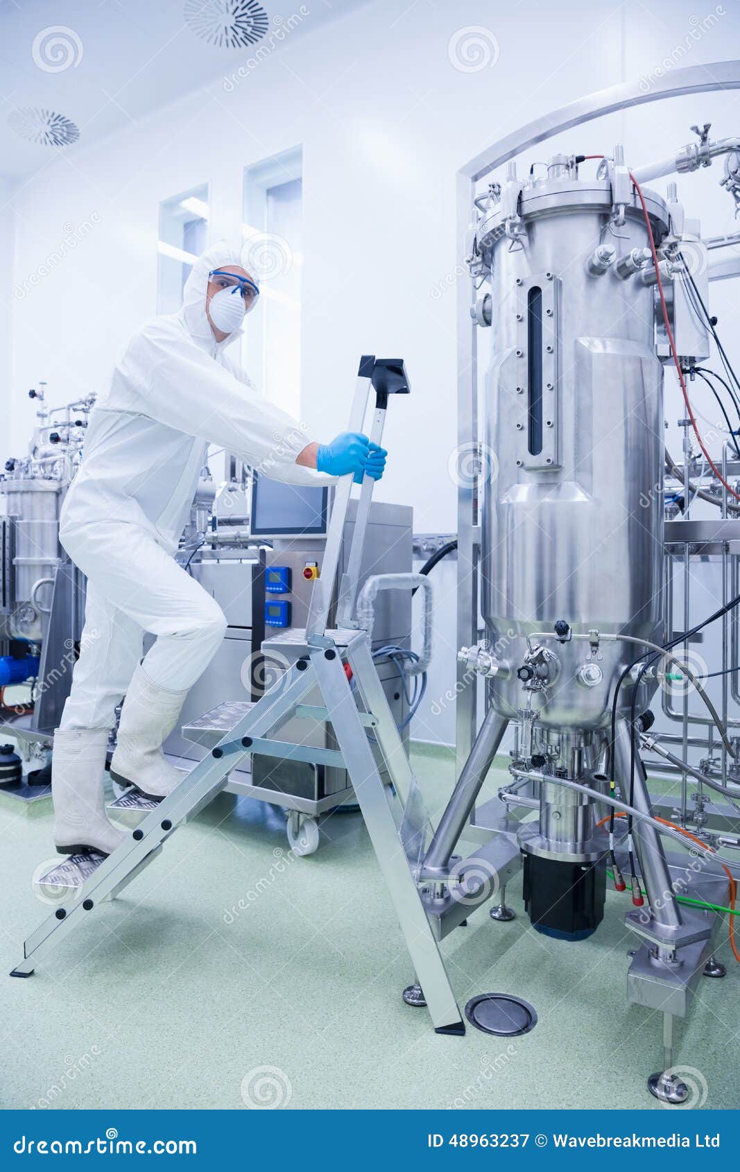 Ladder In The Factory Stairs In The Factory. Old Factory Wooden Stairs ...