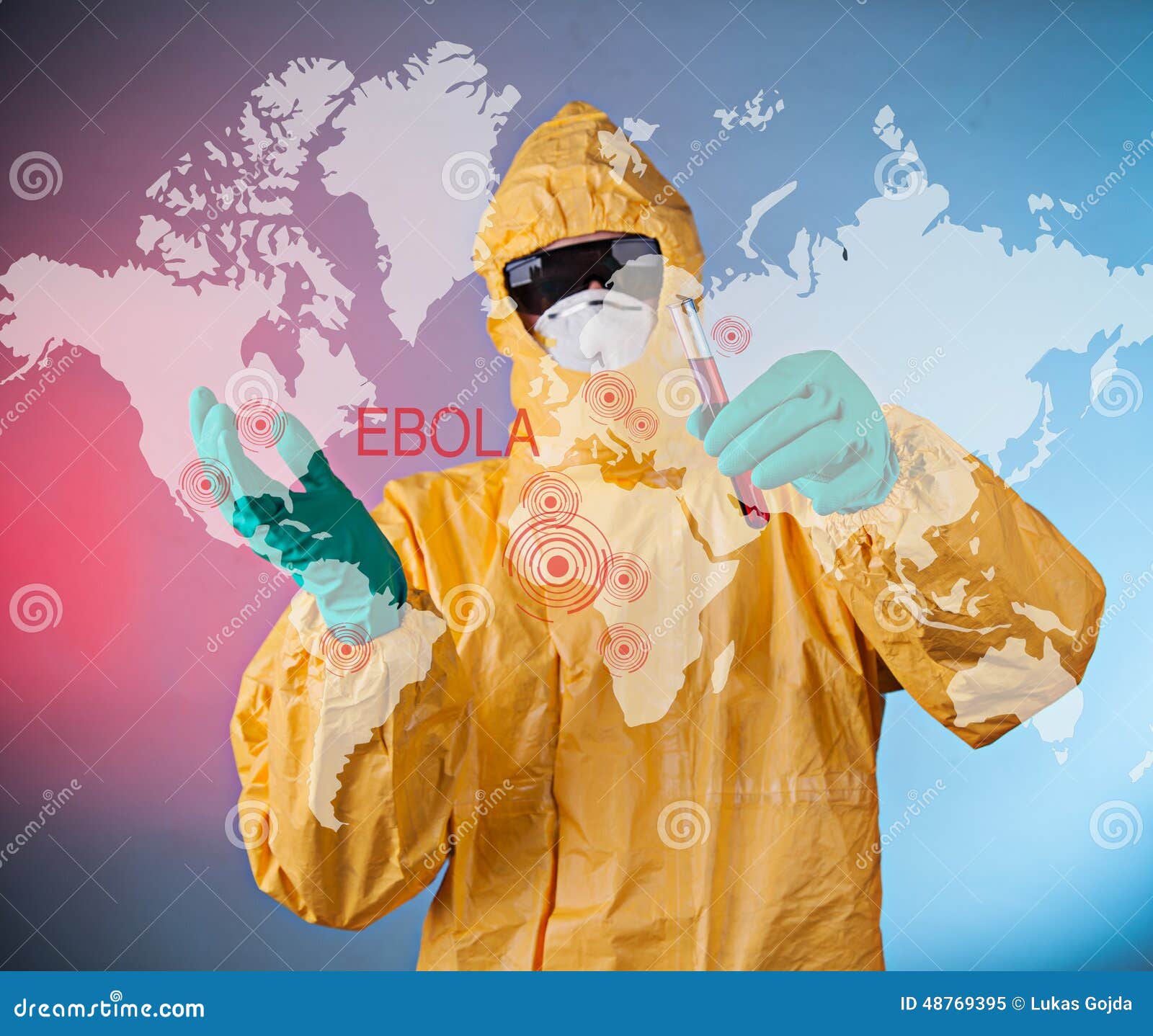 Scientist with Protective Suit, Ebola Concept. Stock Image - Image of ...