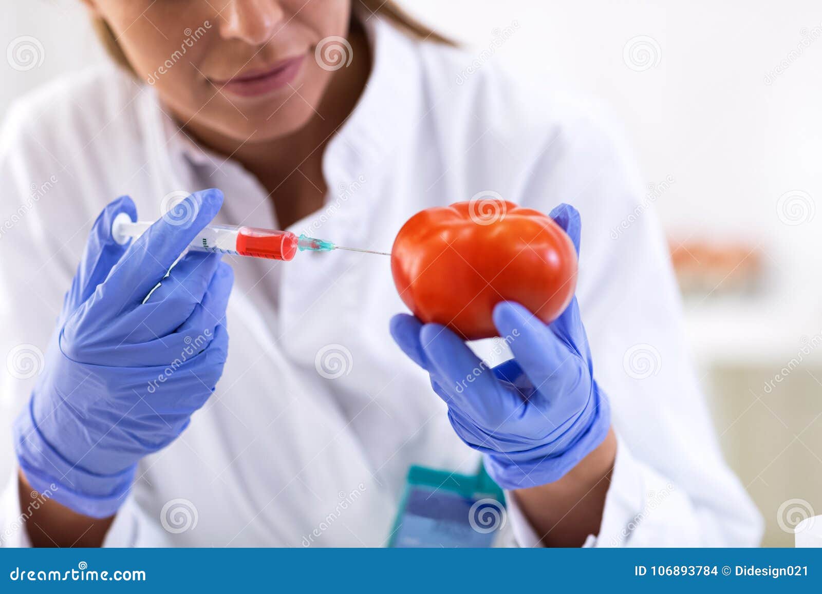 Scientist Putting Sample Compartment With Liquid In Spectrophotometer ...