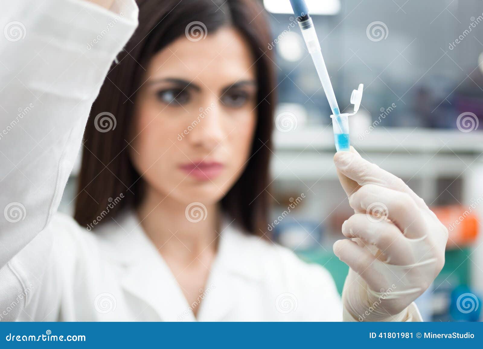 Scientist Putting a Sample in a Test Tube Stock Image - Image of ...