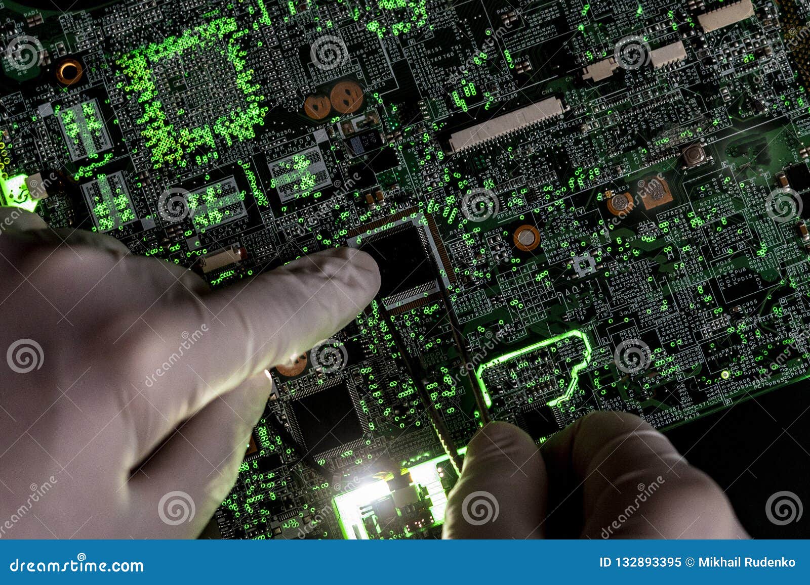 Scientist Research and Create Micro Electronic Technology Chip in the ...
