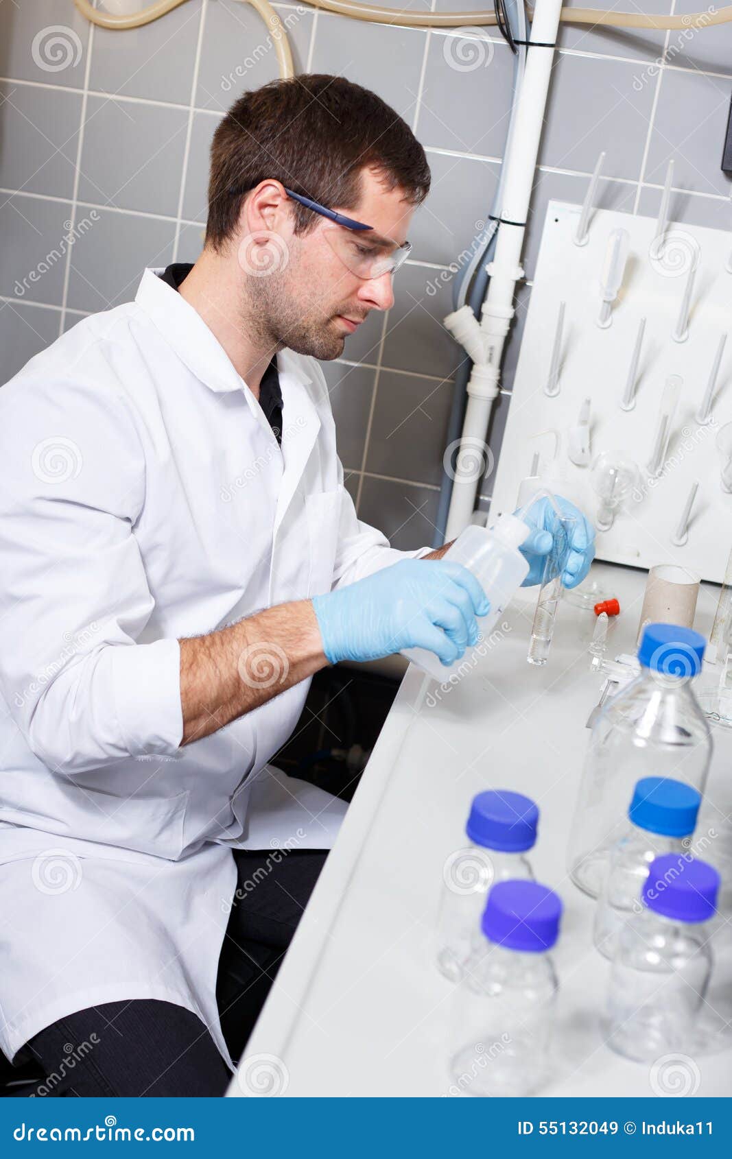 Scientist Research in a Lab Environment Stock Image - Image of ...