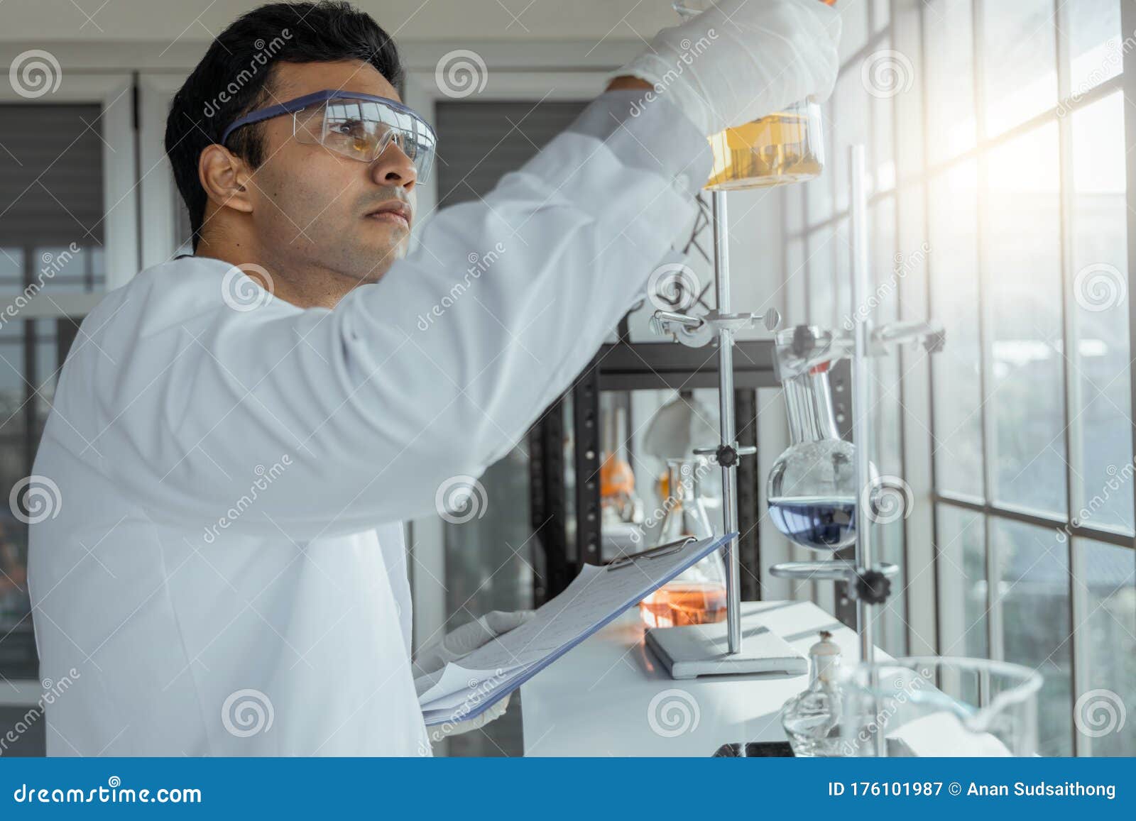 Boy Doing Experiments In The Laboratory Stock Photo | CartoonDealer.com ...