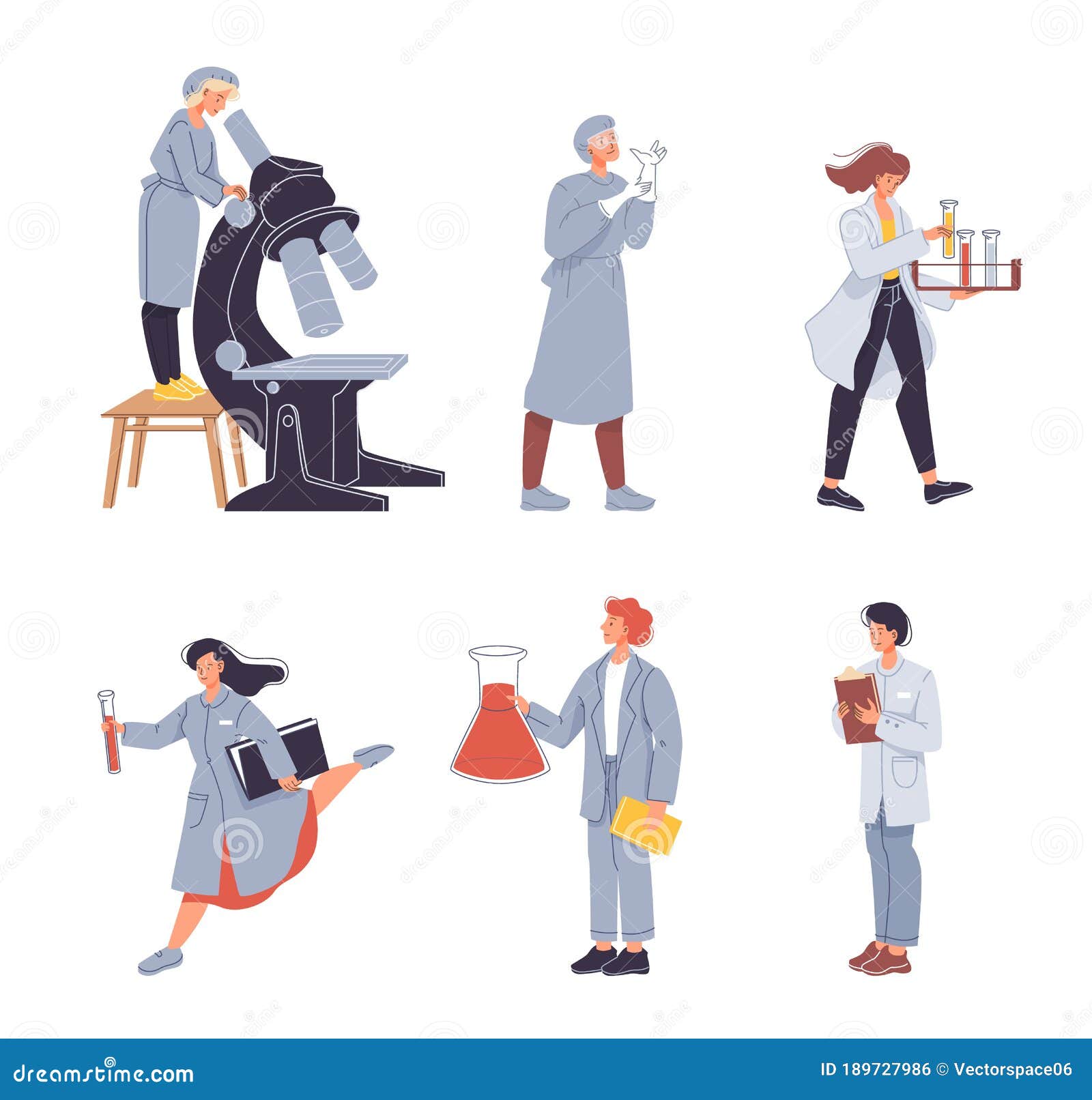 Scientist, Researcher, Lab Assistant People Set Stock Vector ...