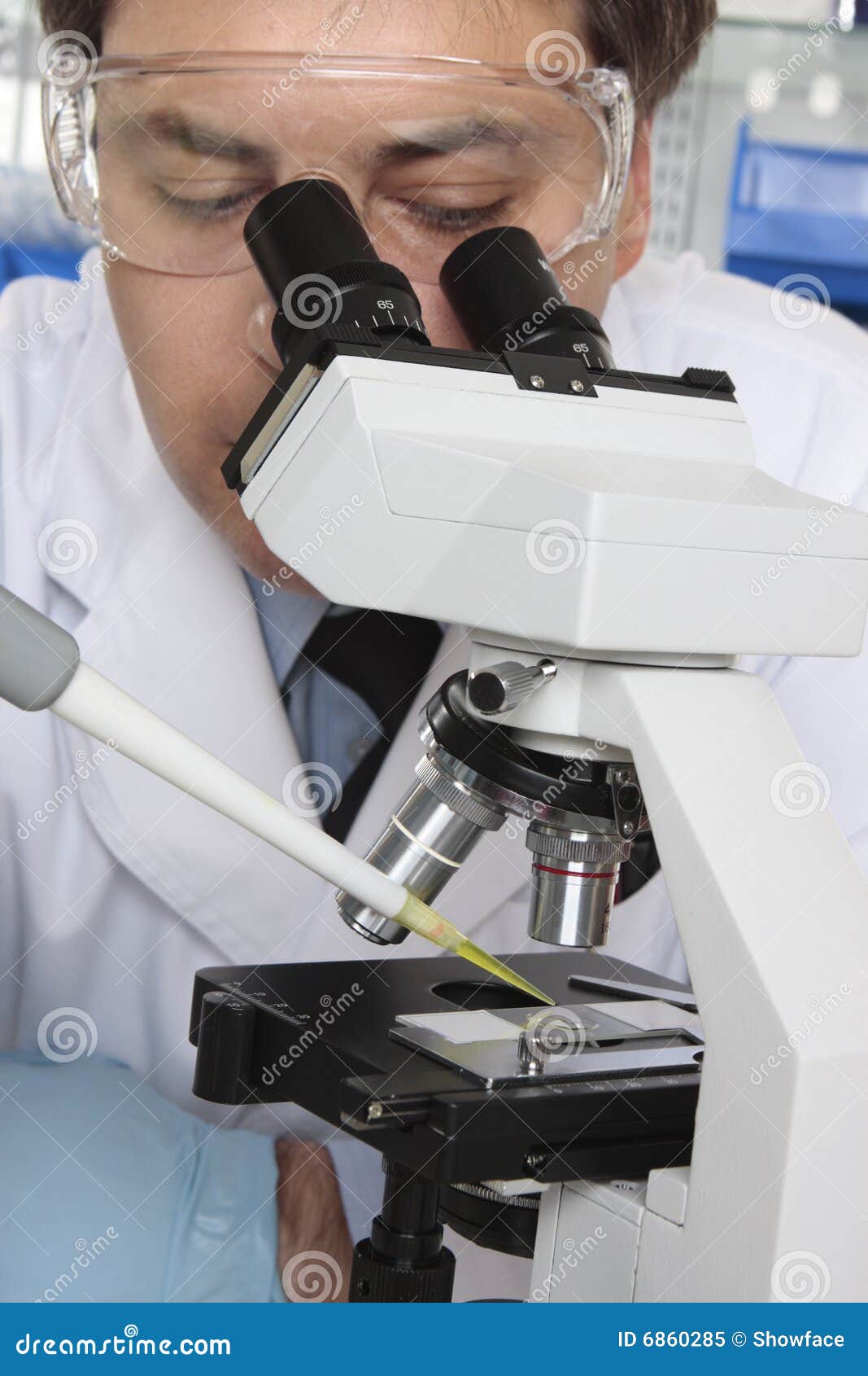 Scientist Researcher with Microscope Stock Image - Image of people ...