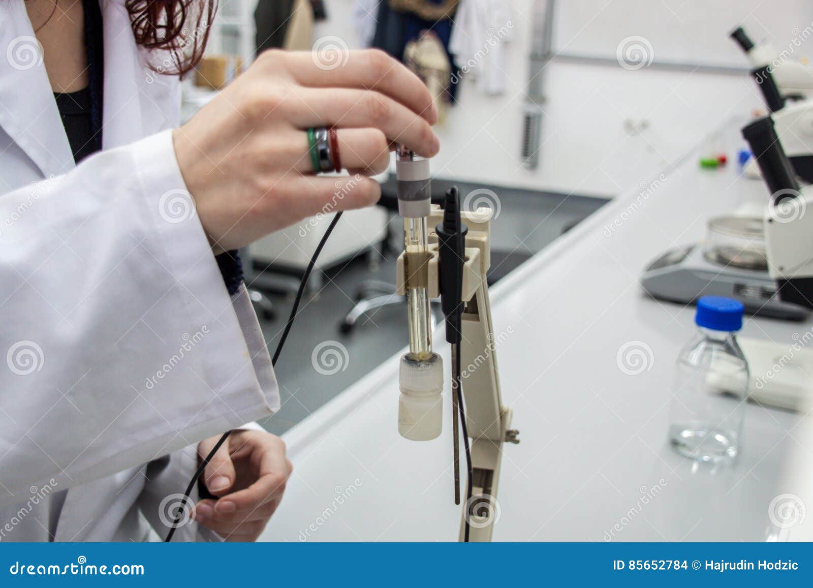 Scientist or Researcher or PHD Student Take DNA Samples from Fla Stock ...