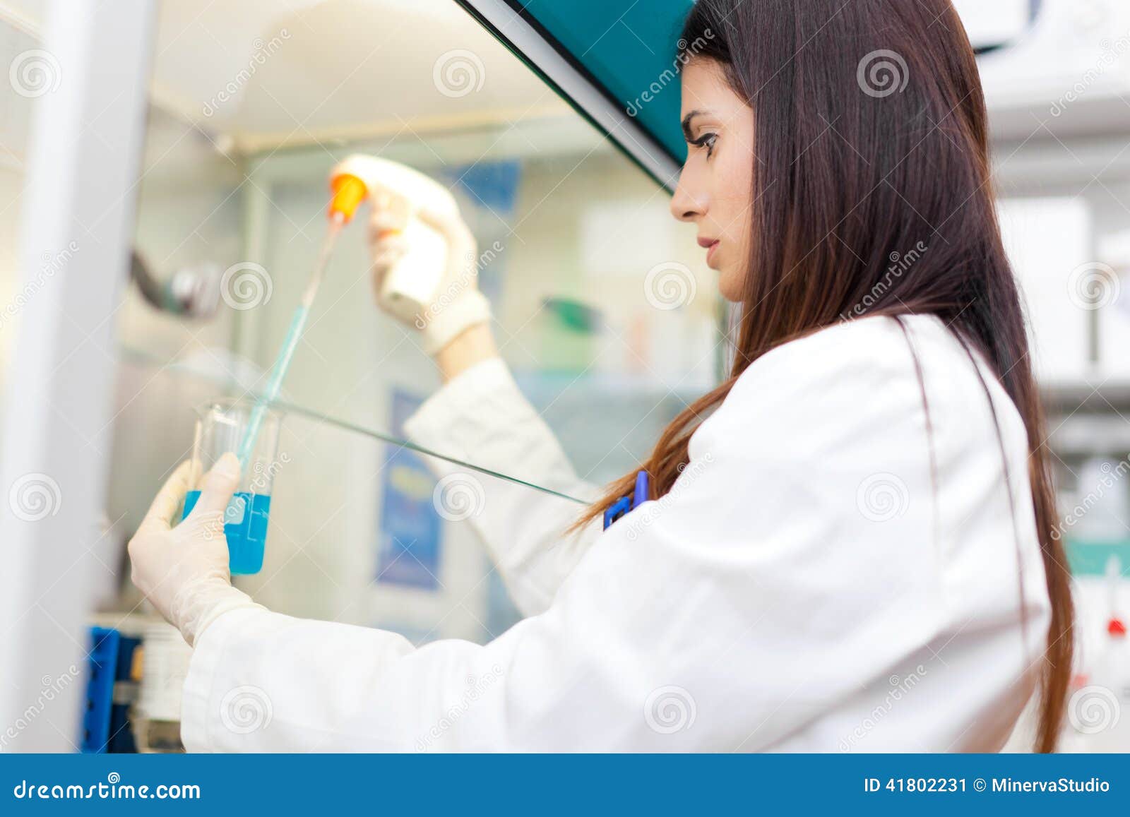 Scientist Researching in a Laboratory Stock Image - Image of analytical ...
