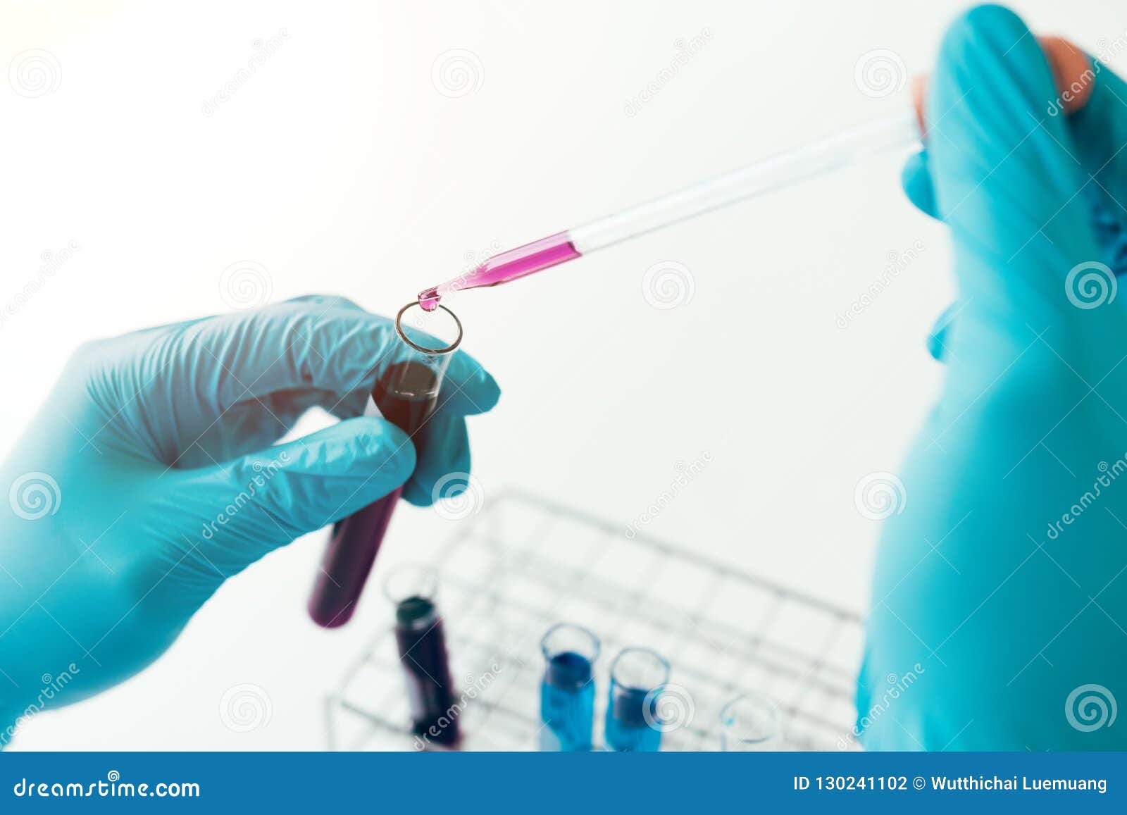 Scientist Researching Working with Chemical Fluid in the Laboratory ...