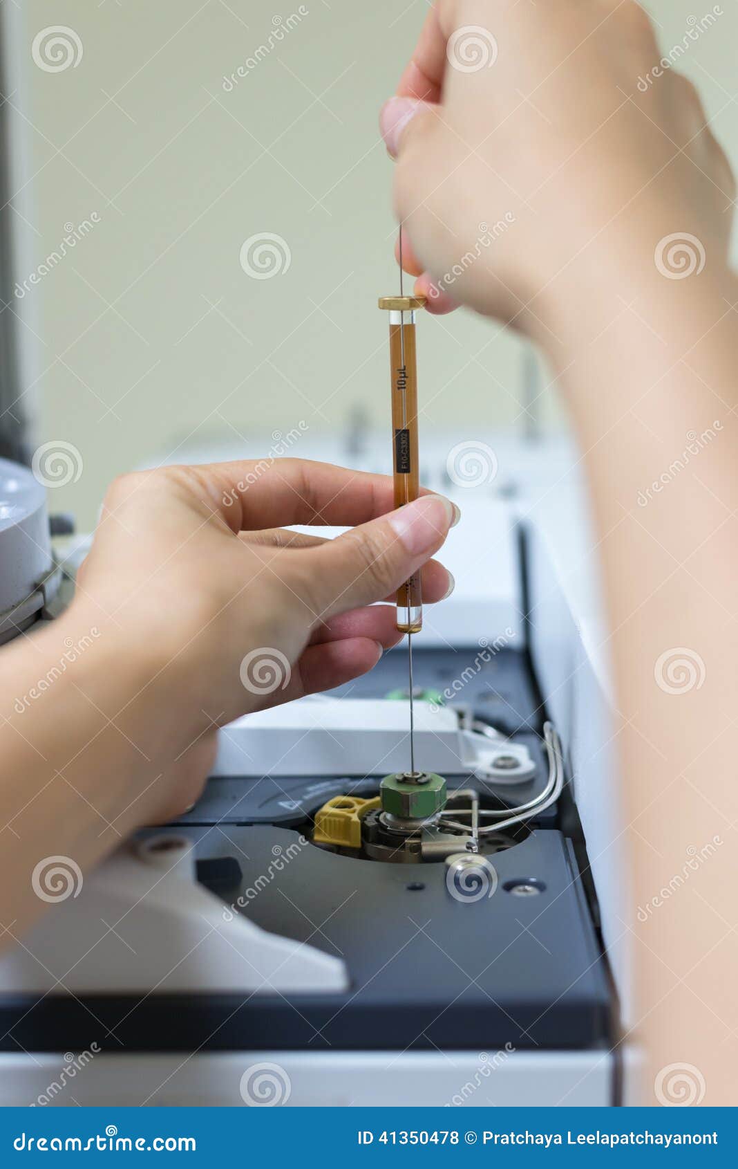 Scientist Shooting a Sample in the Analytical Instrument Stock Photo ...