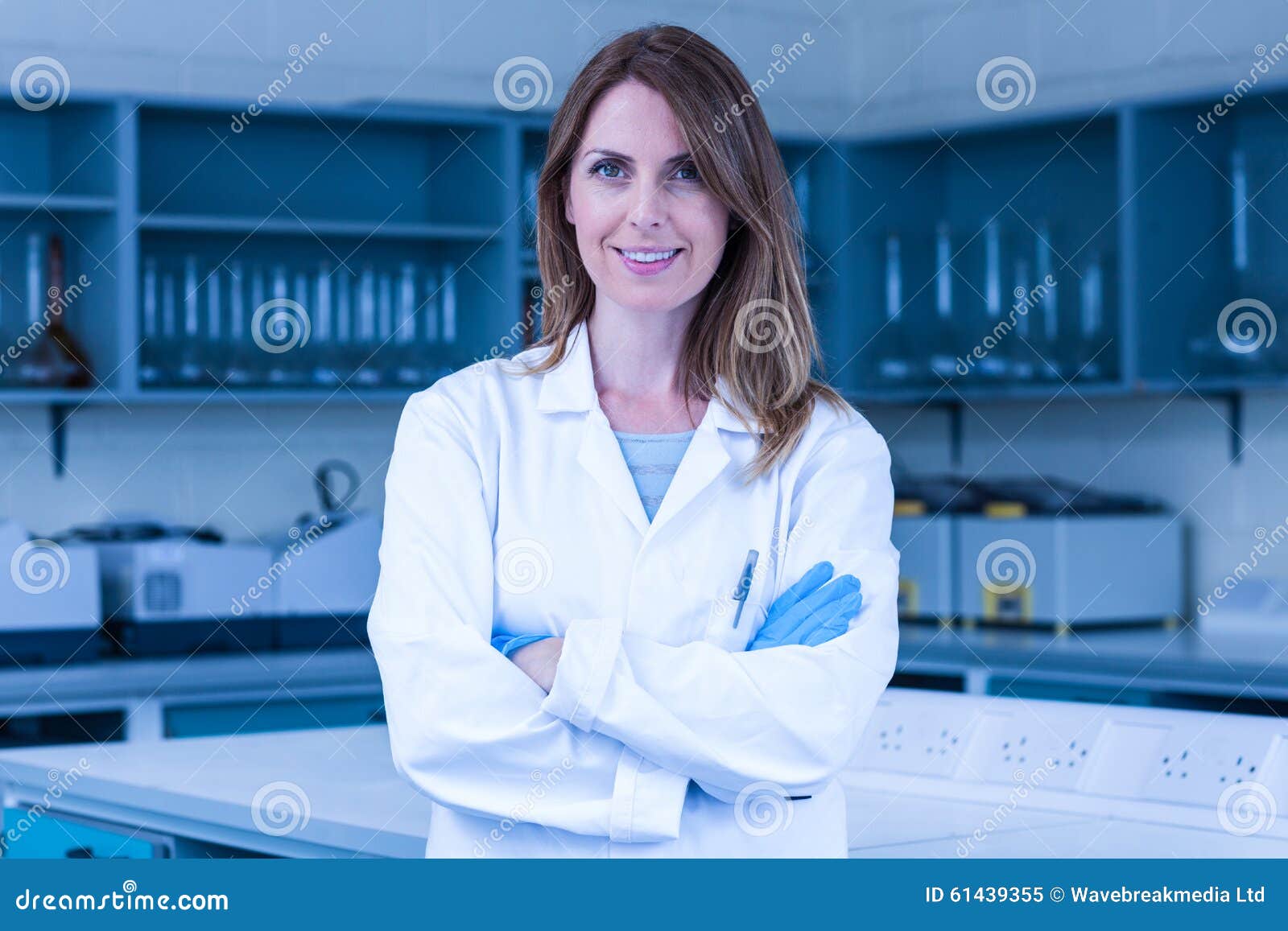 Scientist Smiling at the Camera in Lab Stock Image - Image of science ...