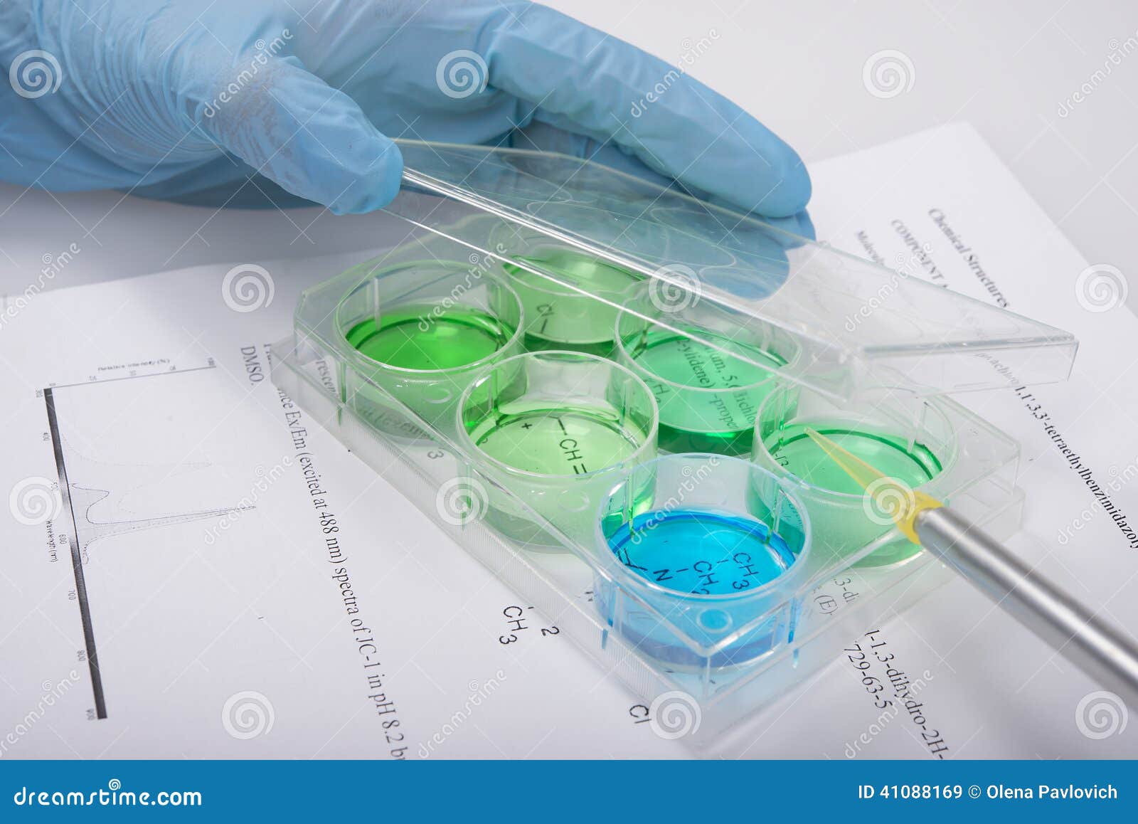 Scientist Staining of Cell Cultures in Biochemical Research Laboratory ...