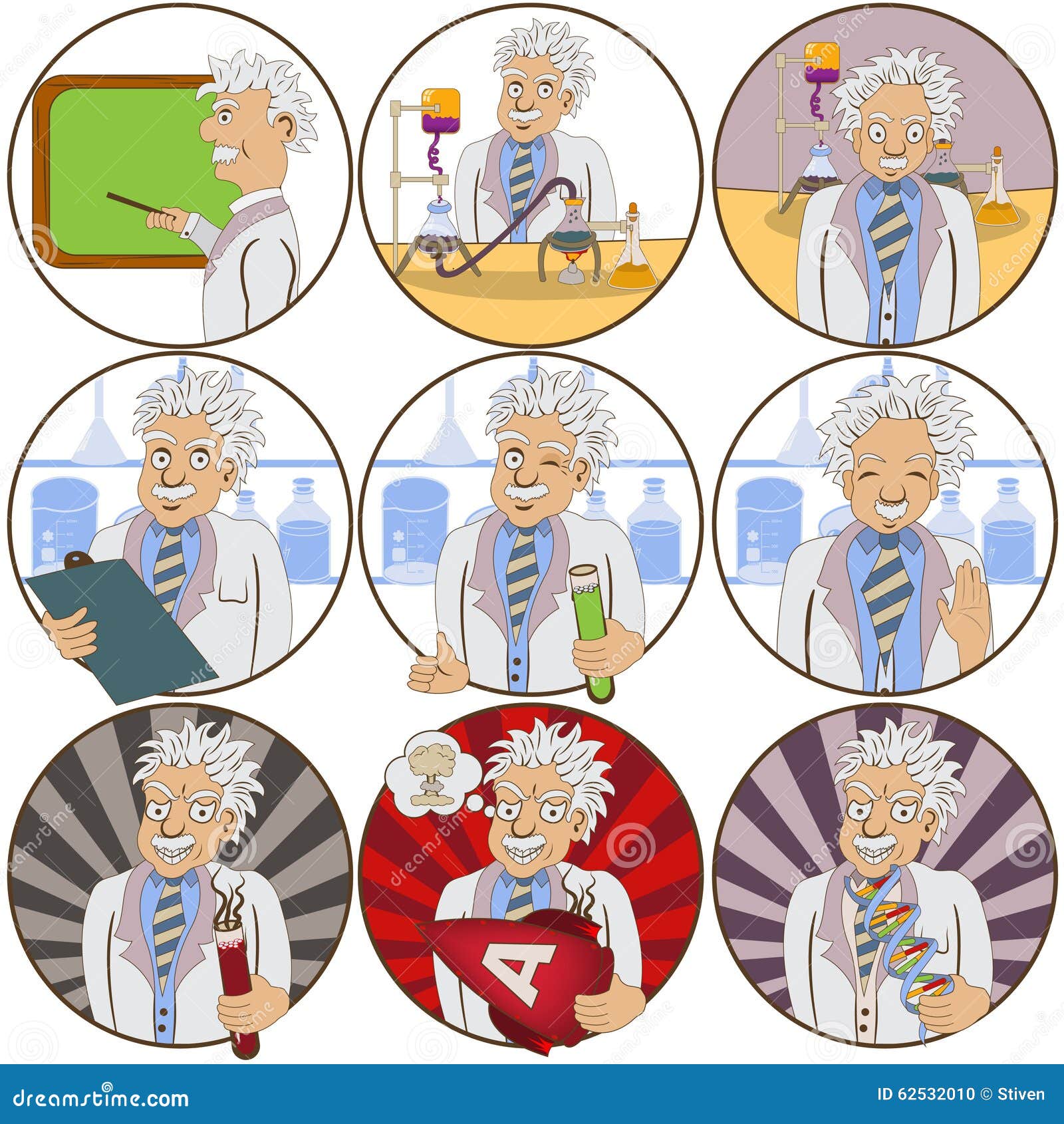 Scientist stickers stock illustration. Illustration of design - 62532010