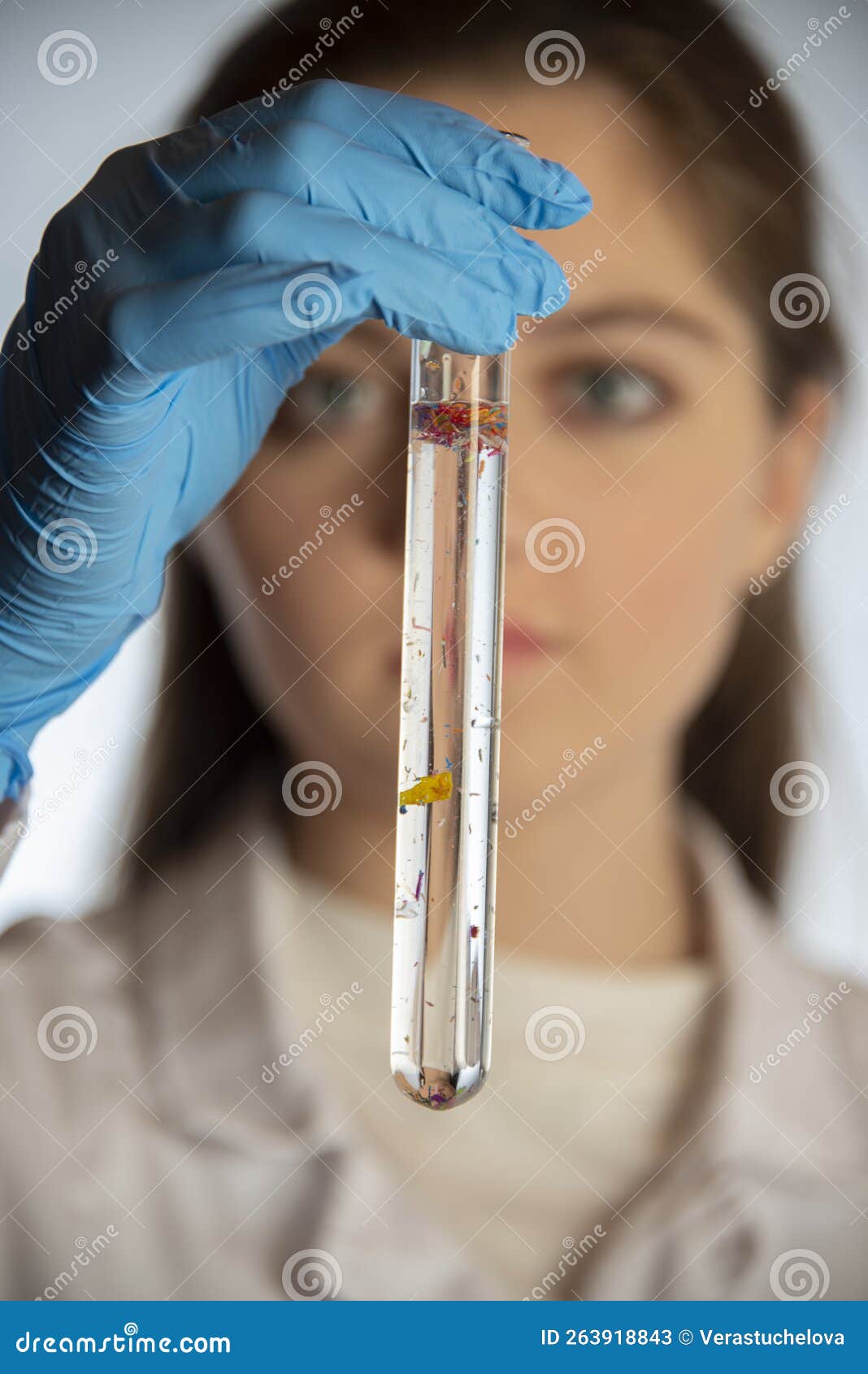 Scientist Student are Working in Laboratory - Micro Plastics in a Test ...