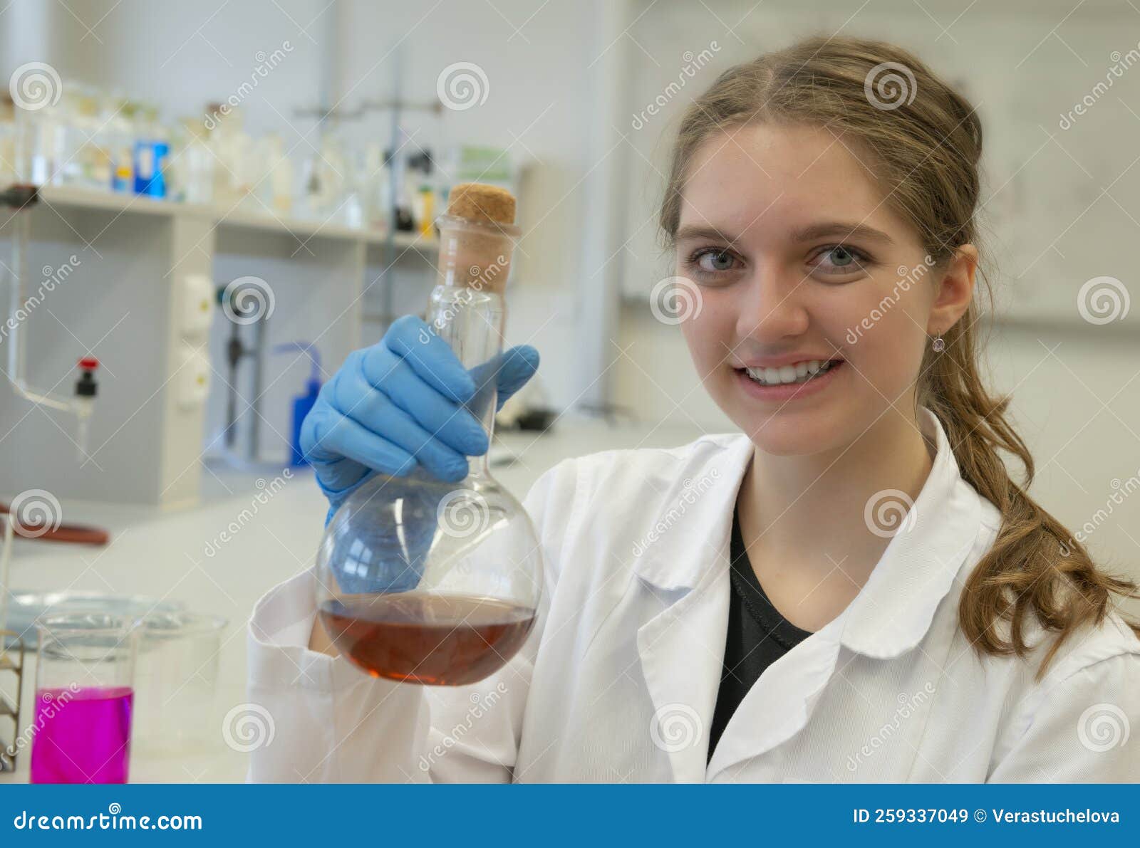 Scientist Student are Working in Laboratory Stock Image - Image of ...
