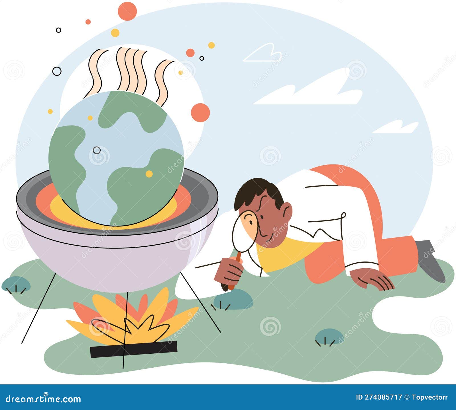 Man Makes Analysis Of Ecology And Environment Of Planet. Scientific ...