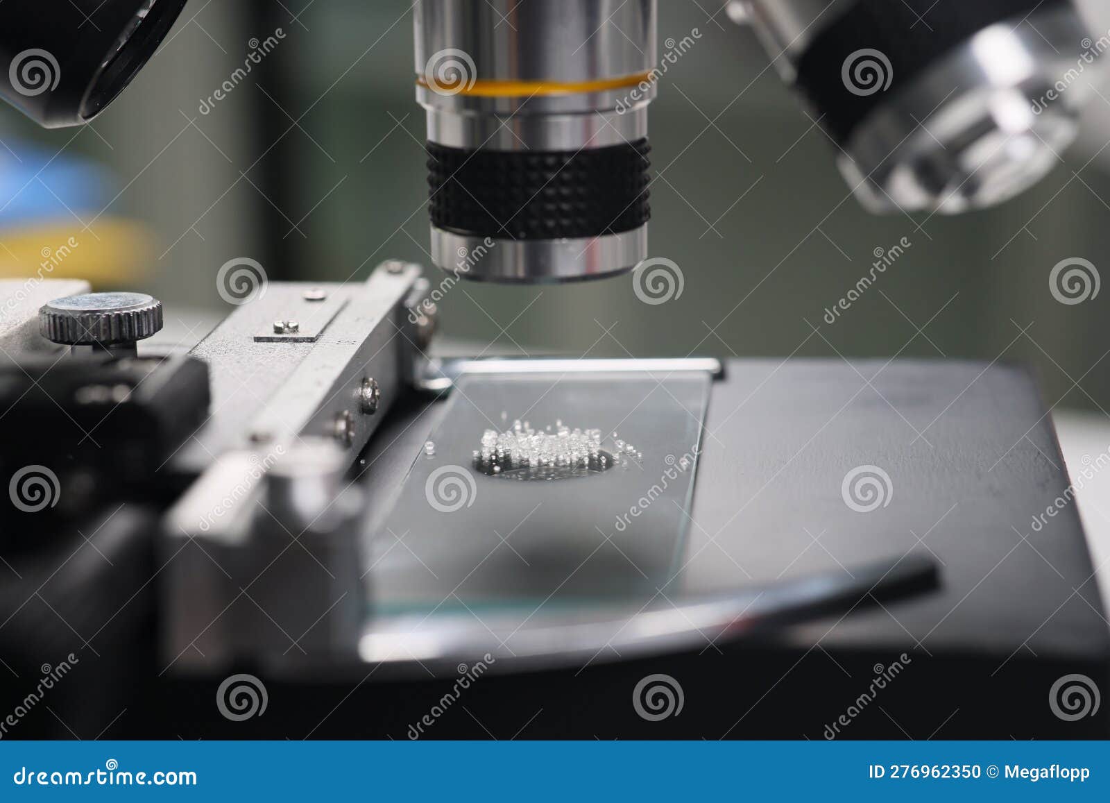 Scientist Studies Sugar Crystals Under Electronic Microscope Stock ...