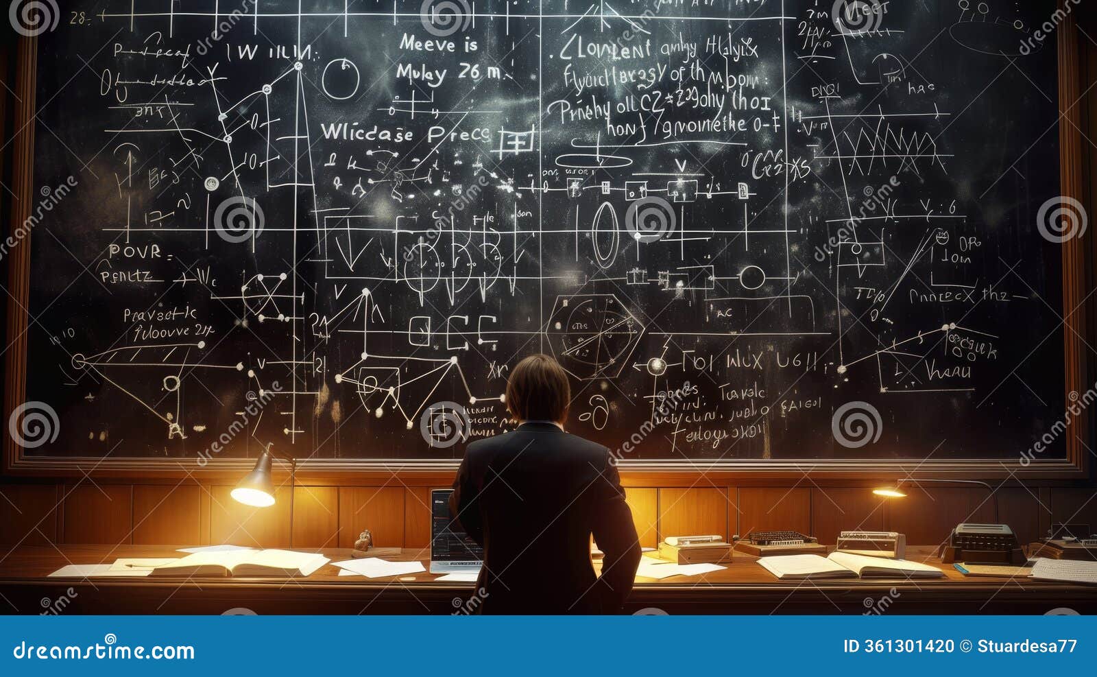 Scientist Studying Advanced Mathematical Formulas Stock Photo - Image ...