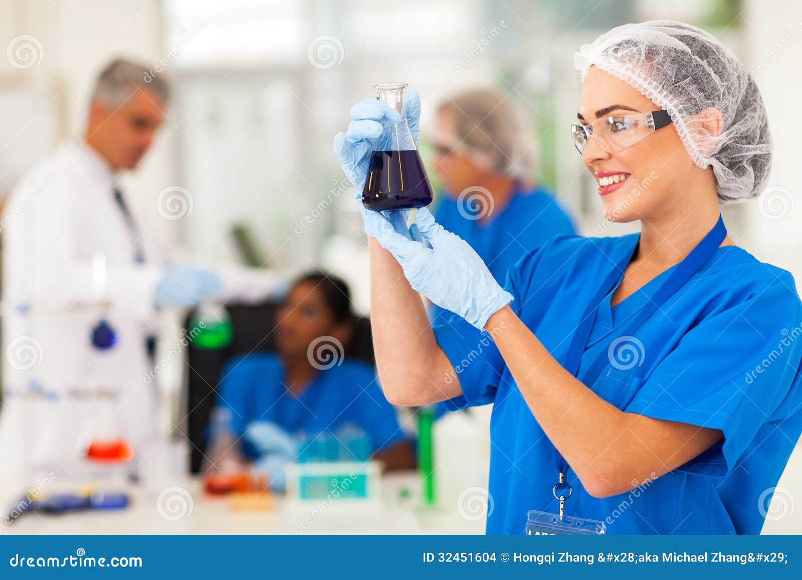 Scientist Studying Substances Stock Photo - Image of holding, pretty ...