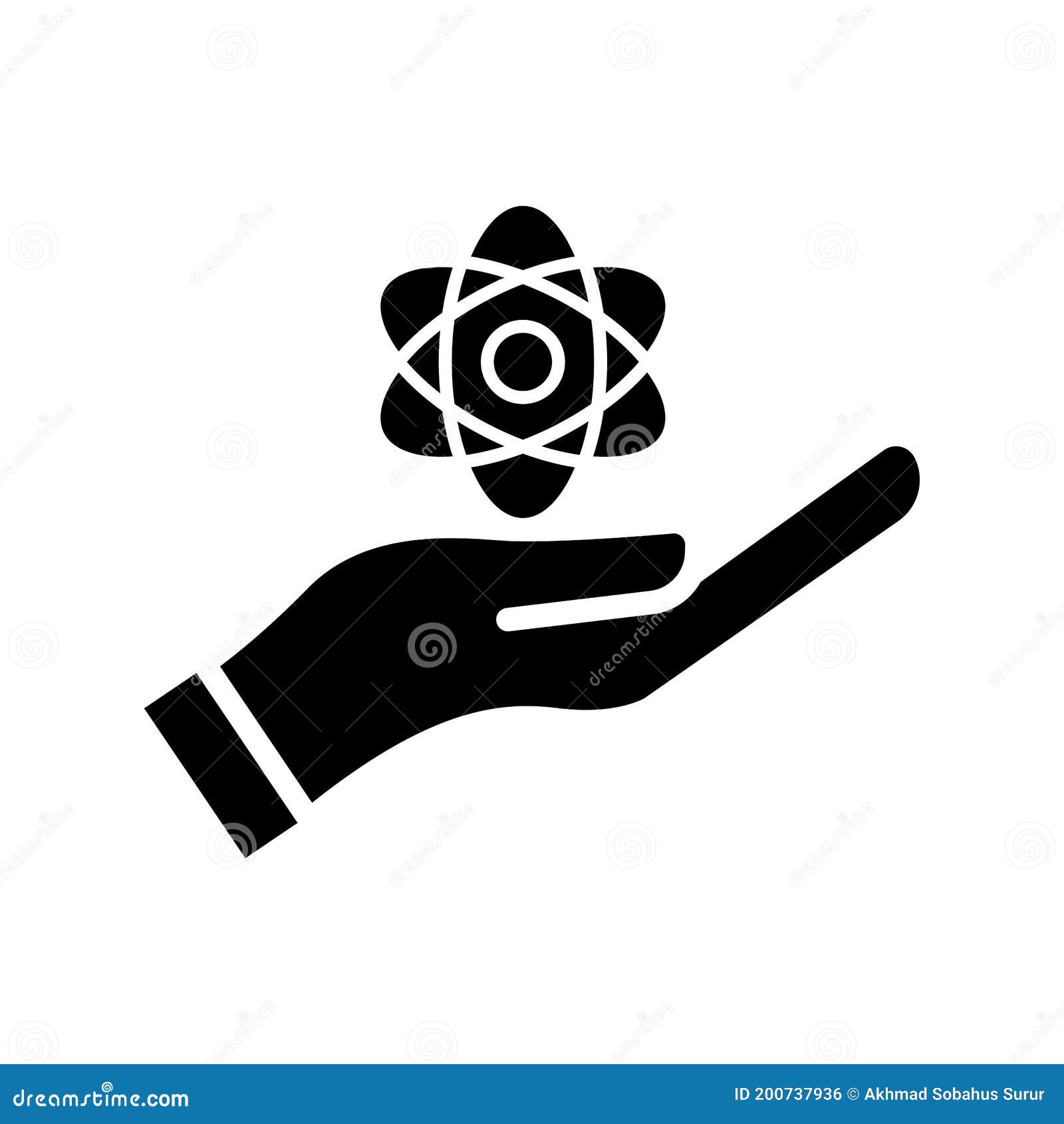 Scientist Symbol. Hand with Atom Icon. Design Vector Stock Vector ...