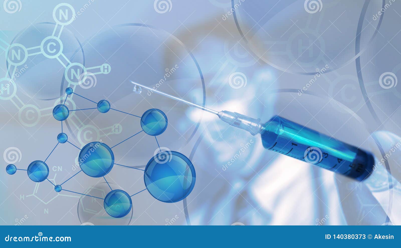 Scientist with Syringe on Hand Stock Illustration - Illustration of ...