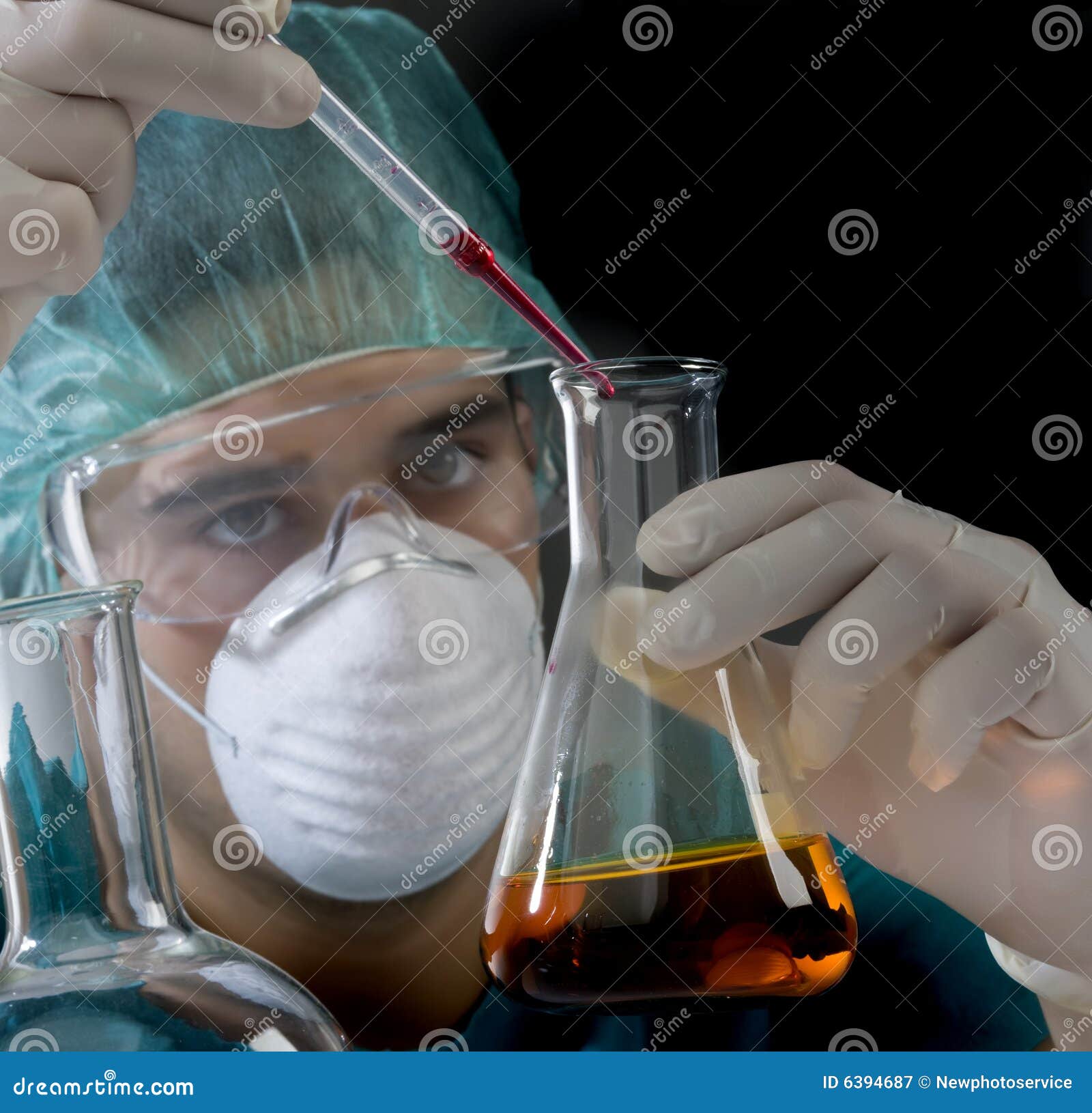 Scientist Taking a Probe in a Labor Scene Stock Image - Image of ...
