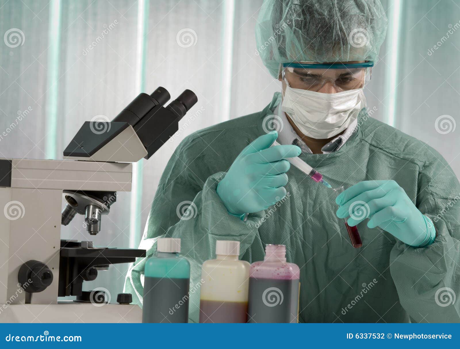 Scientist Taking a Probe in a Labor Scene with Tes Stock Photo - Image ...