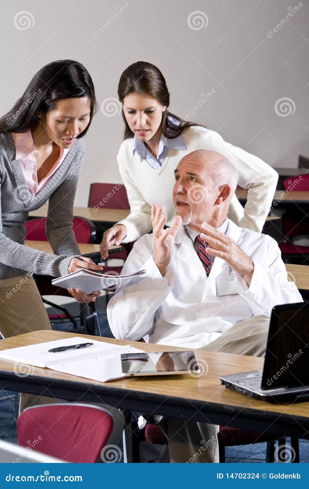 Scientist Talking To Assistants in Conference Room Stock Photo - Image ...
