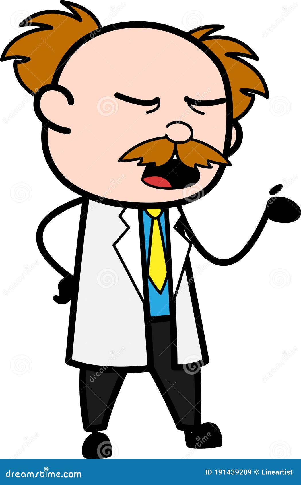 Scientist Talking Unamused Face Cartoon Stock Illustration ...