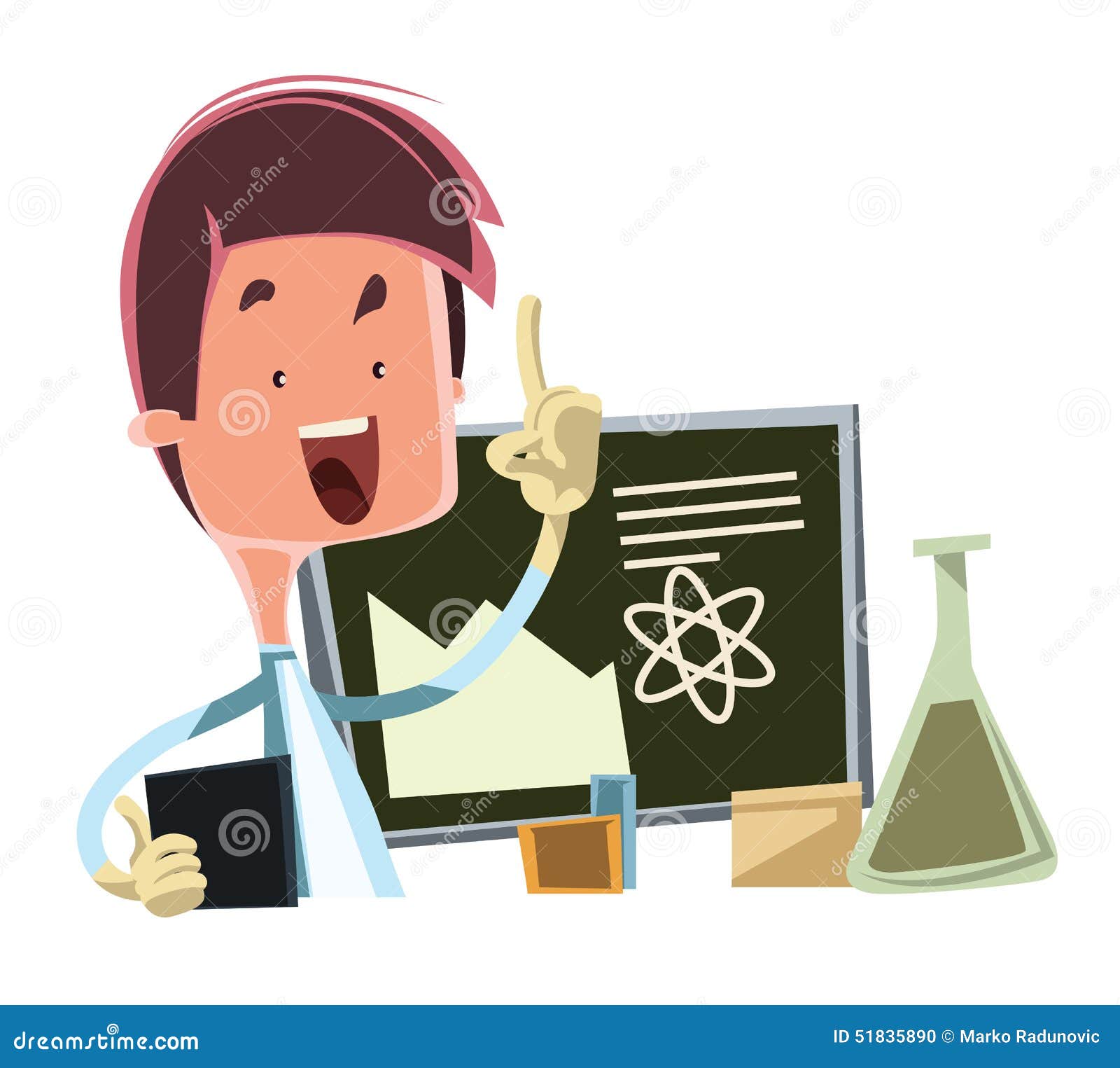 Scientist Teaching The Science Illustration Cartoon Character Stock ...