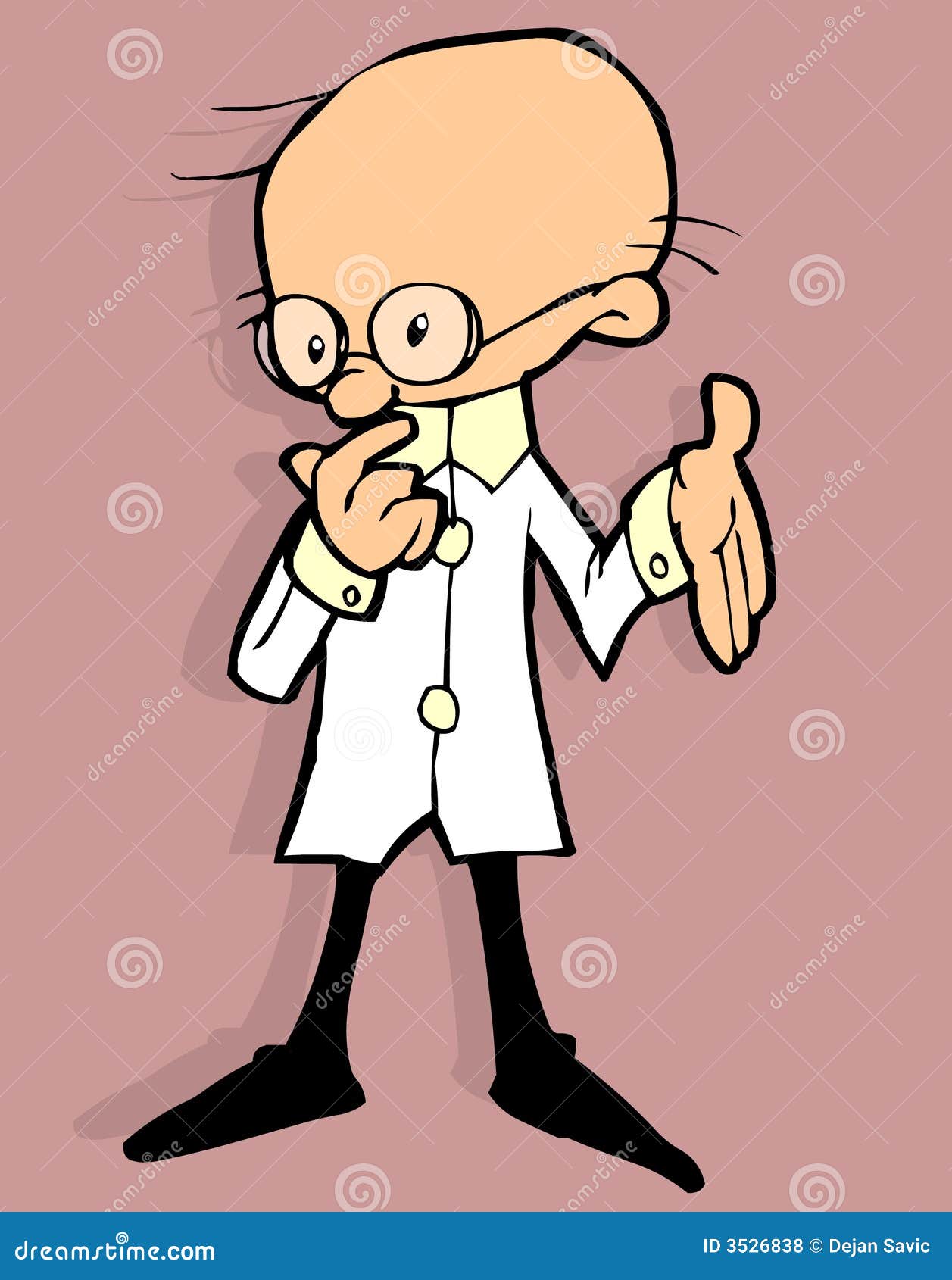 Scientist thinking stock illustration. Illustration of serious - 3526838