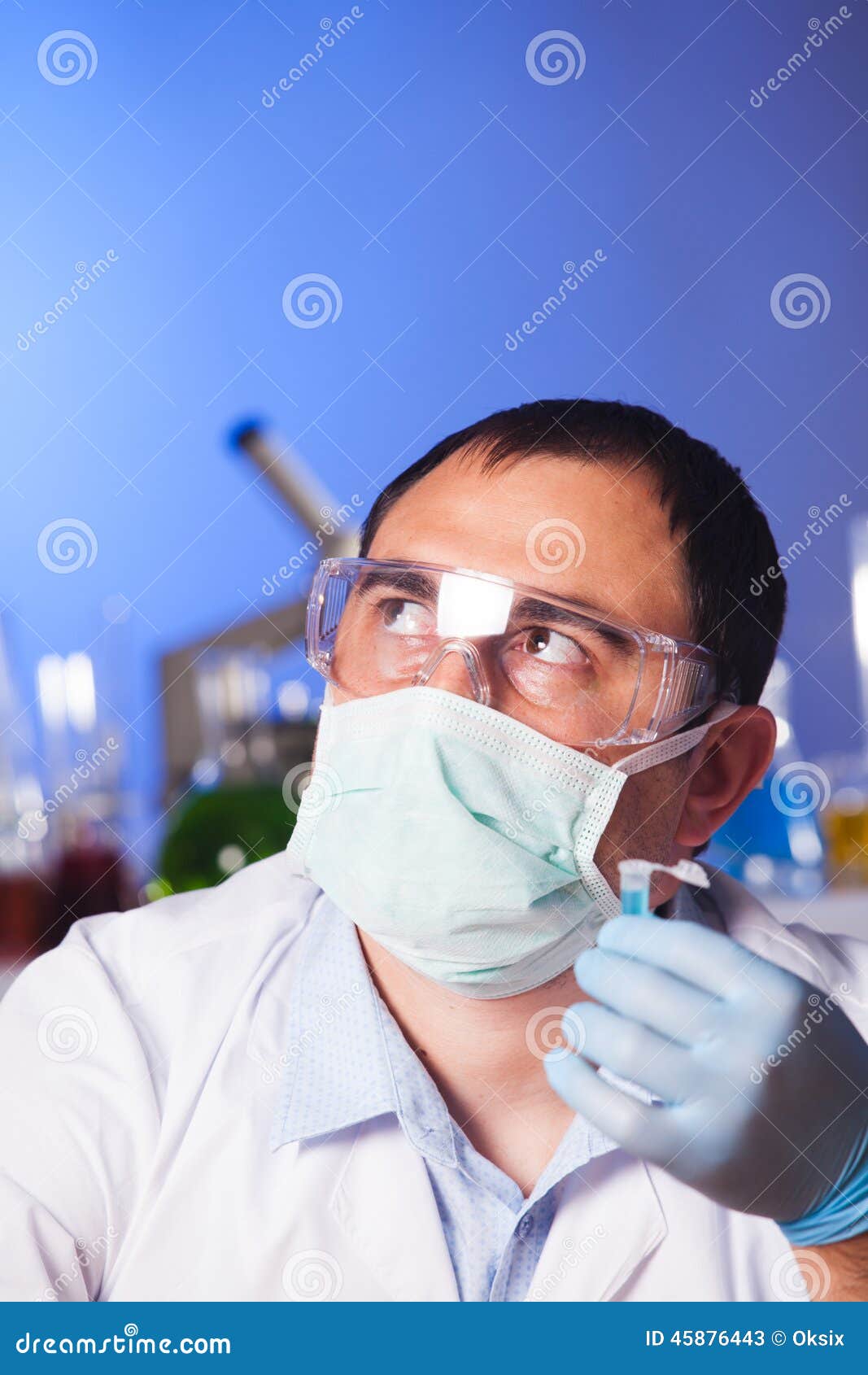 Scientist is thinking stock image. Image of hand, biology - 45876443