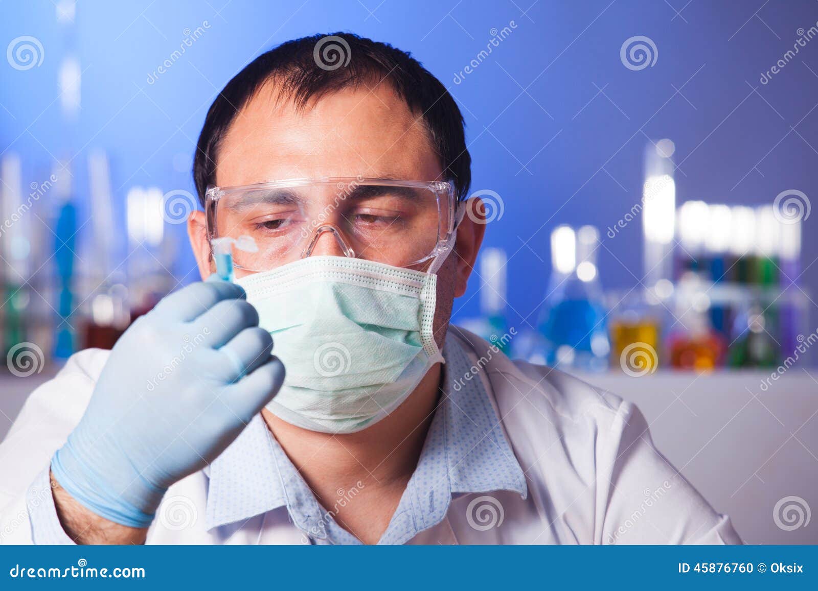 Scientist is thinking stock photo. Image of microbiology - 45876760